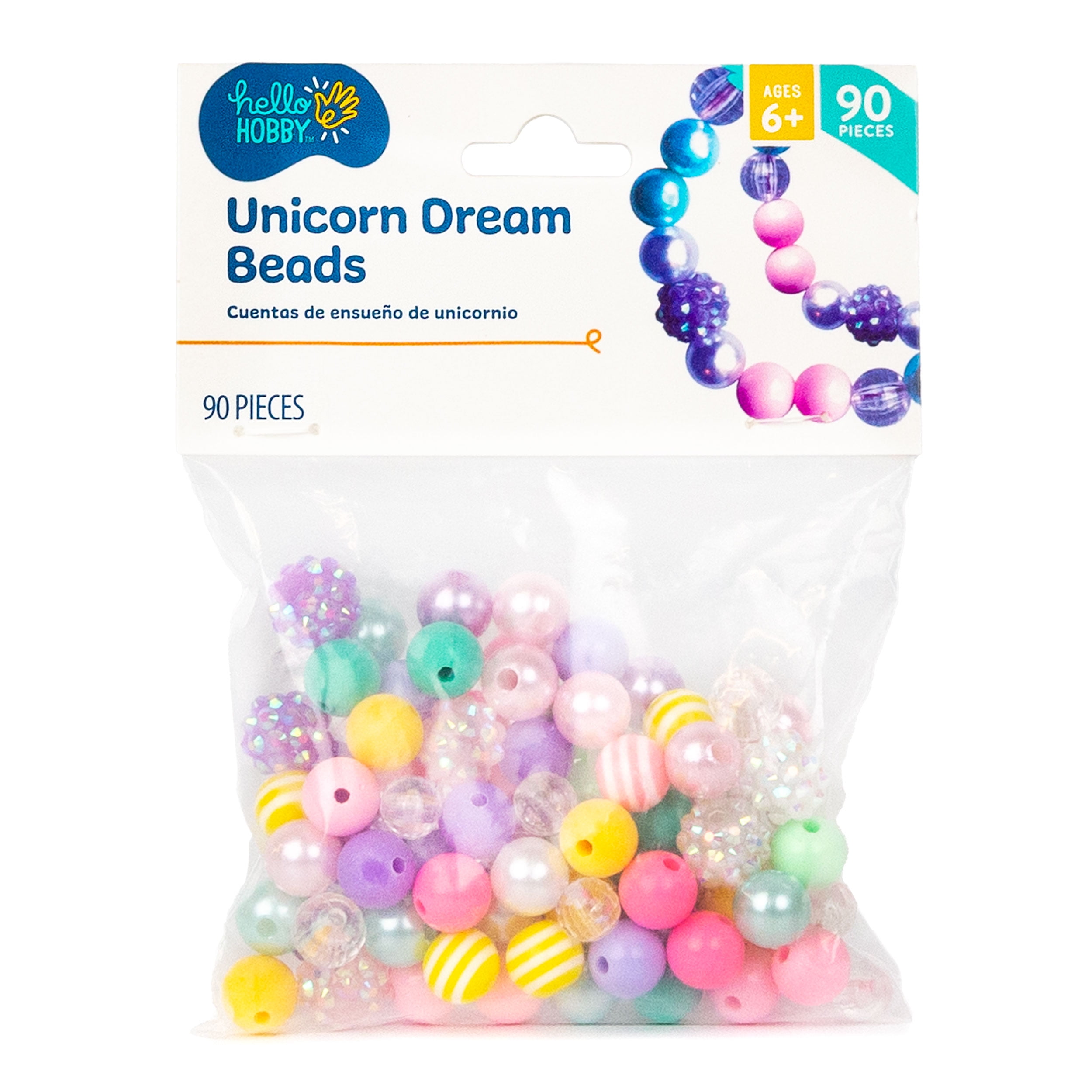 Hello Hobby Unicorn Dream Beads, 90 Beads for Kids Ages 6 and Up ...