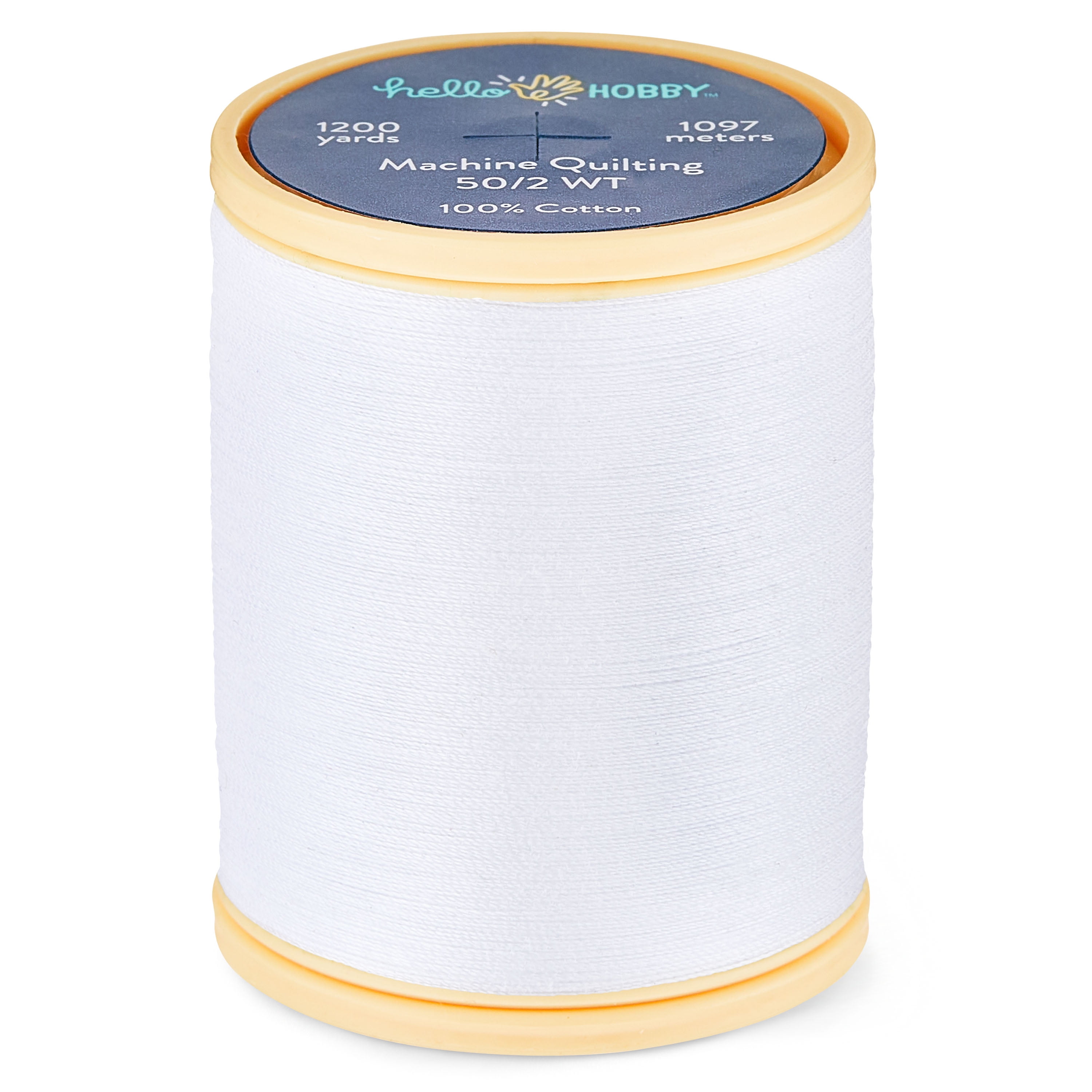 Hello Hobby White 100% Pima Cotton Quilting Thread, 50/2 WT, 1200 Yards ...
