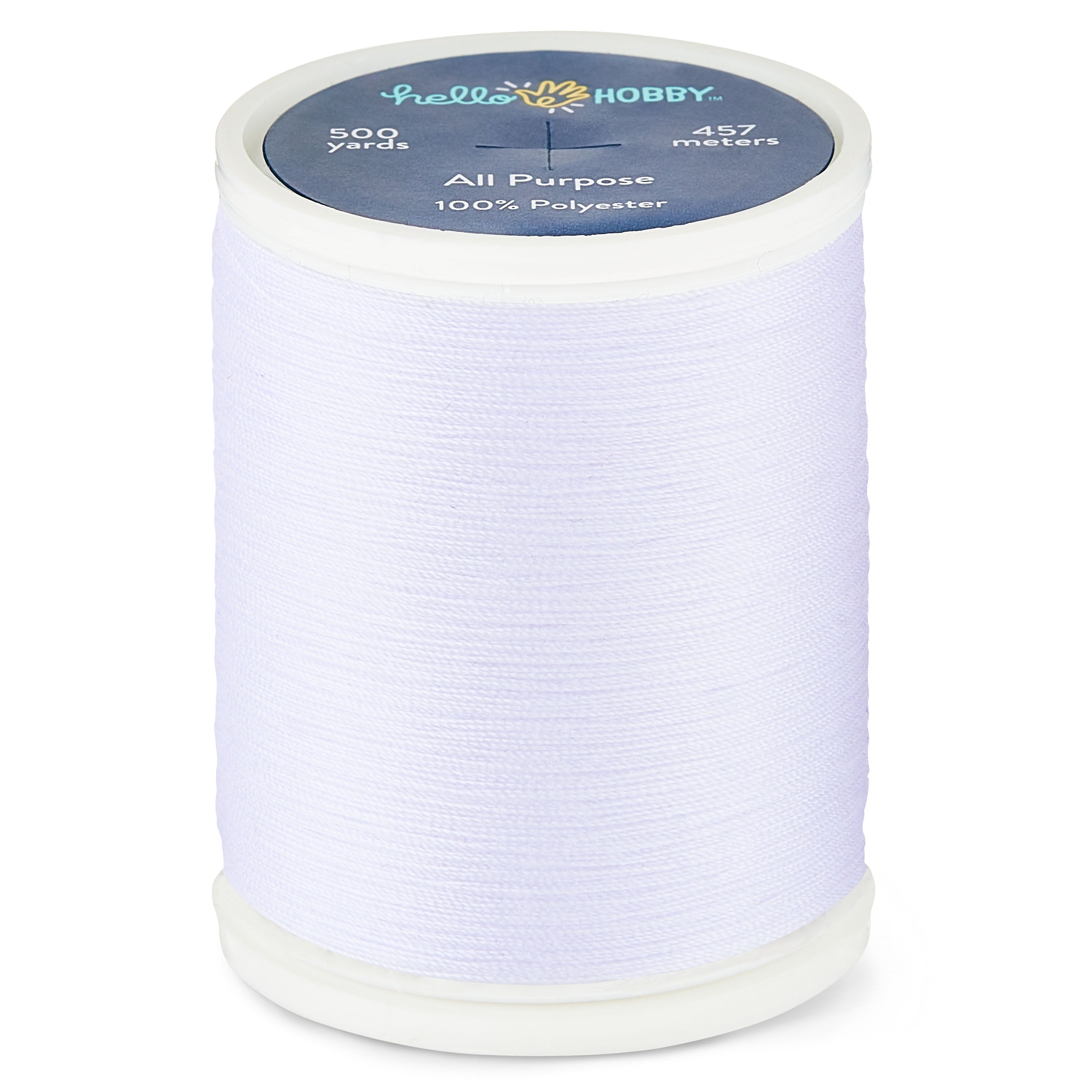 Hello Hobby, White 100% Polyester All Purpose Thread, 500 Yards, Medium ...