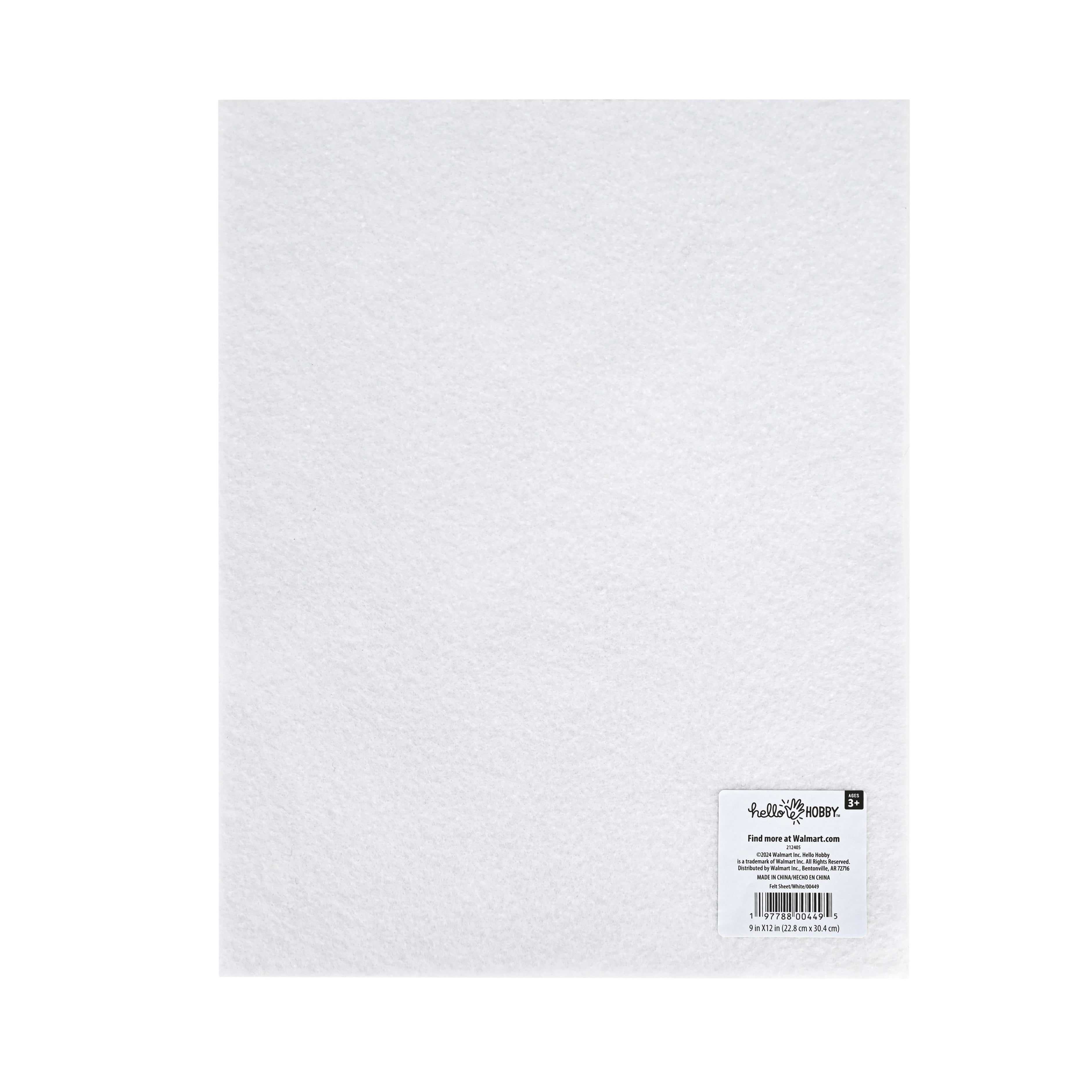 Hello Hobby Soft White Felt Craft Sheet, 9" x 12" for Sewing and DIY ...