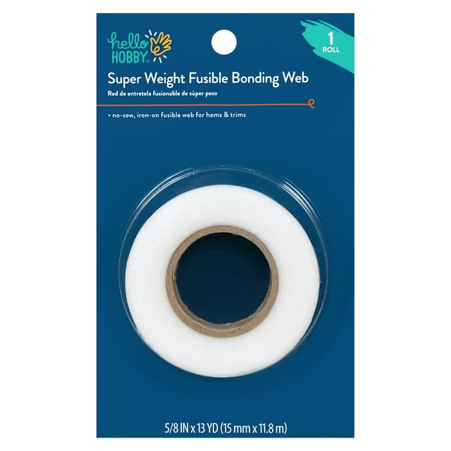 Hello Hobby White Super Weight Iron-on Sewing Fusing Web, 13 Yards ...
