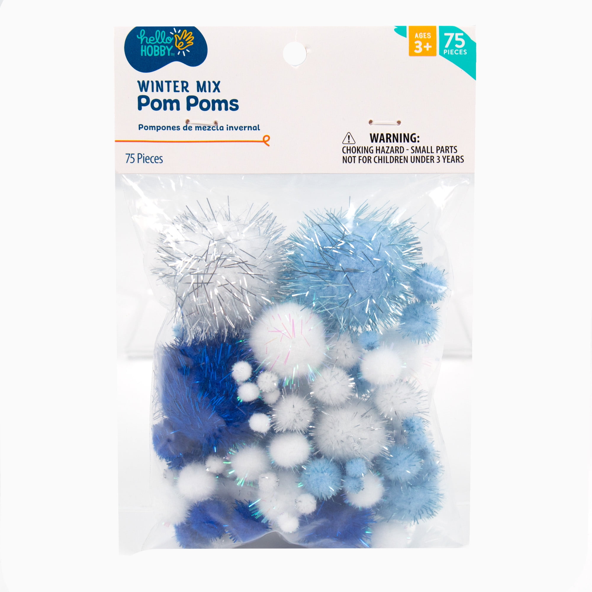 Hello Hobby Winter Mix Pom Poms, 75-pcs - Walmart.com