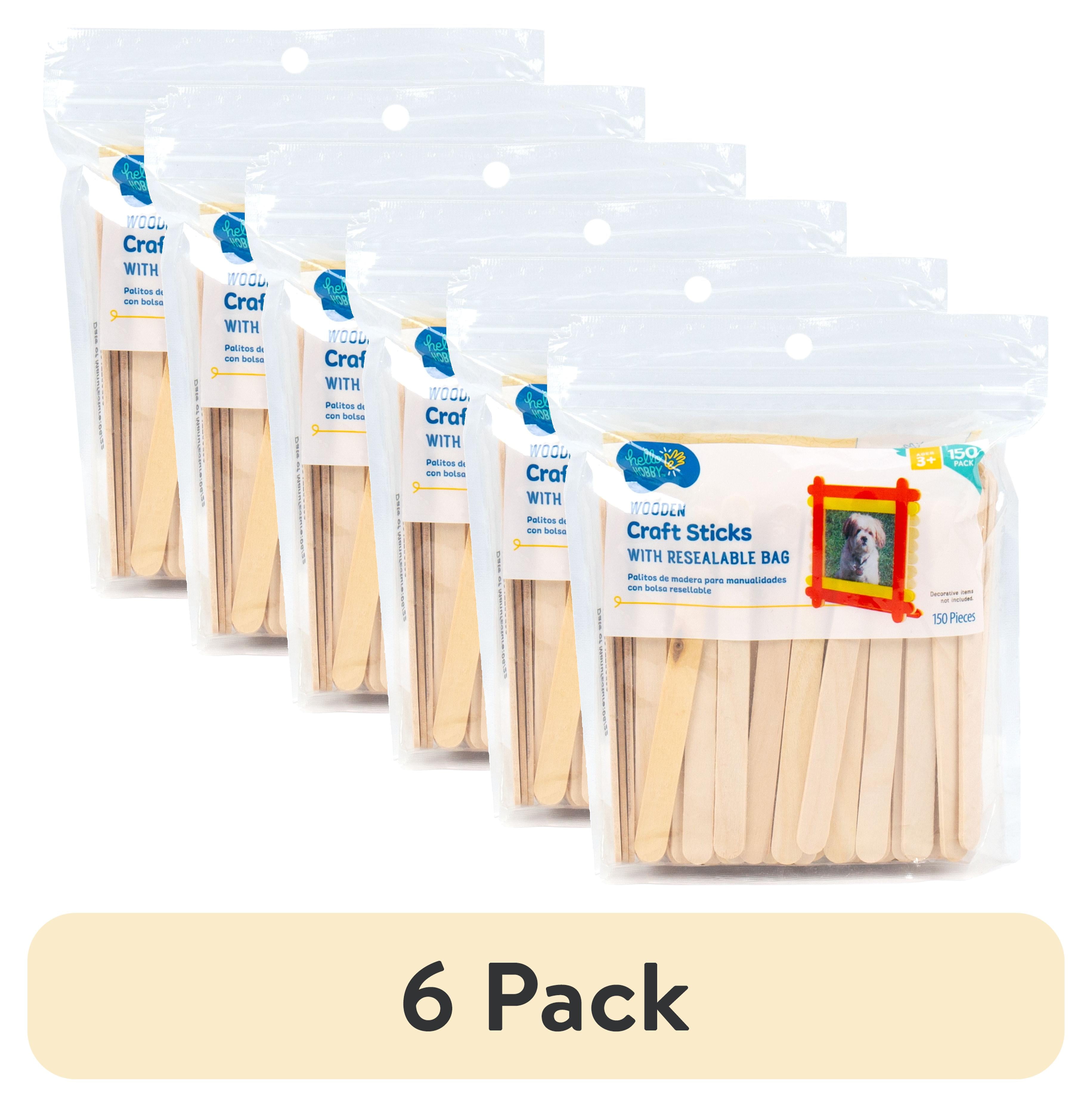 (6 pack) Hello Hobby Wood Craft Sticks, 150-Pack - Walmart.com