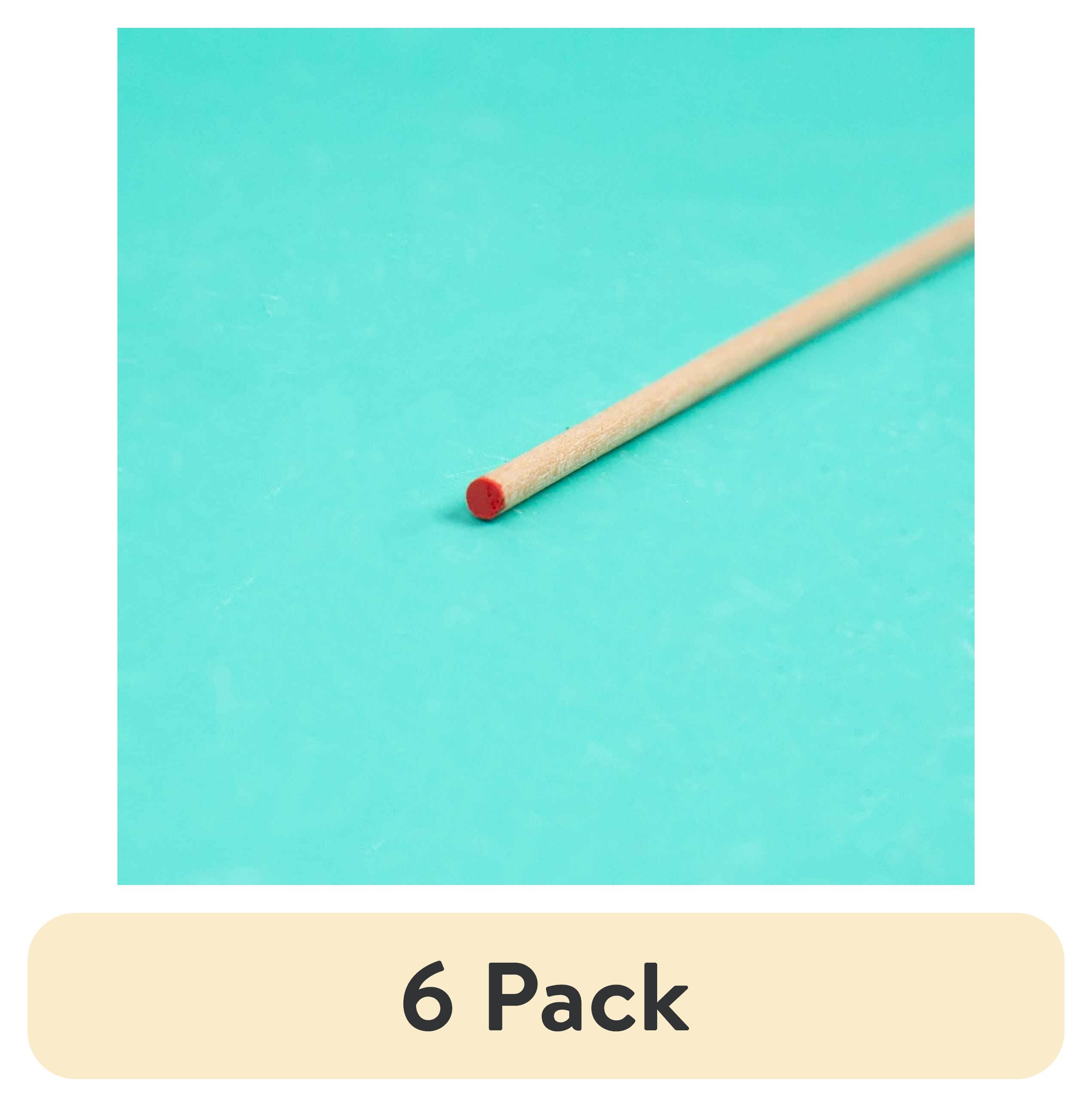 (6 pack) Hello Hobby Wood Dowel, 36” Long, 1/8-inch Diameter, Red Ends ...