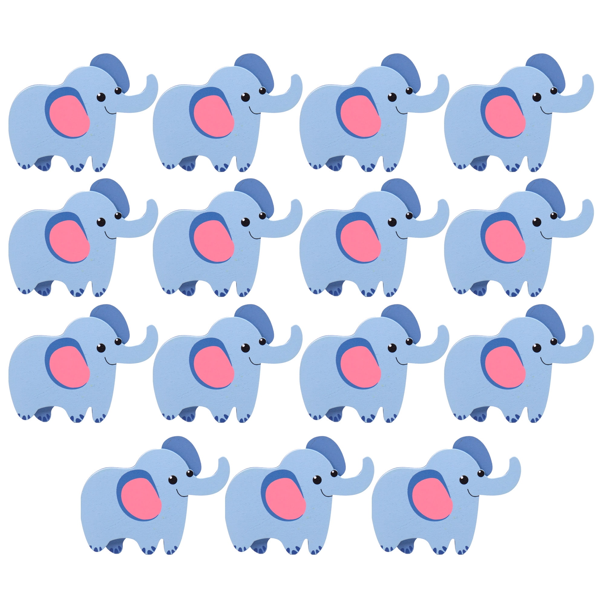 Hello Hobby Wood Painted Elephant Shapes, 15 Wooden Shapes - Walmart.com