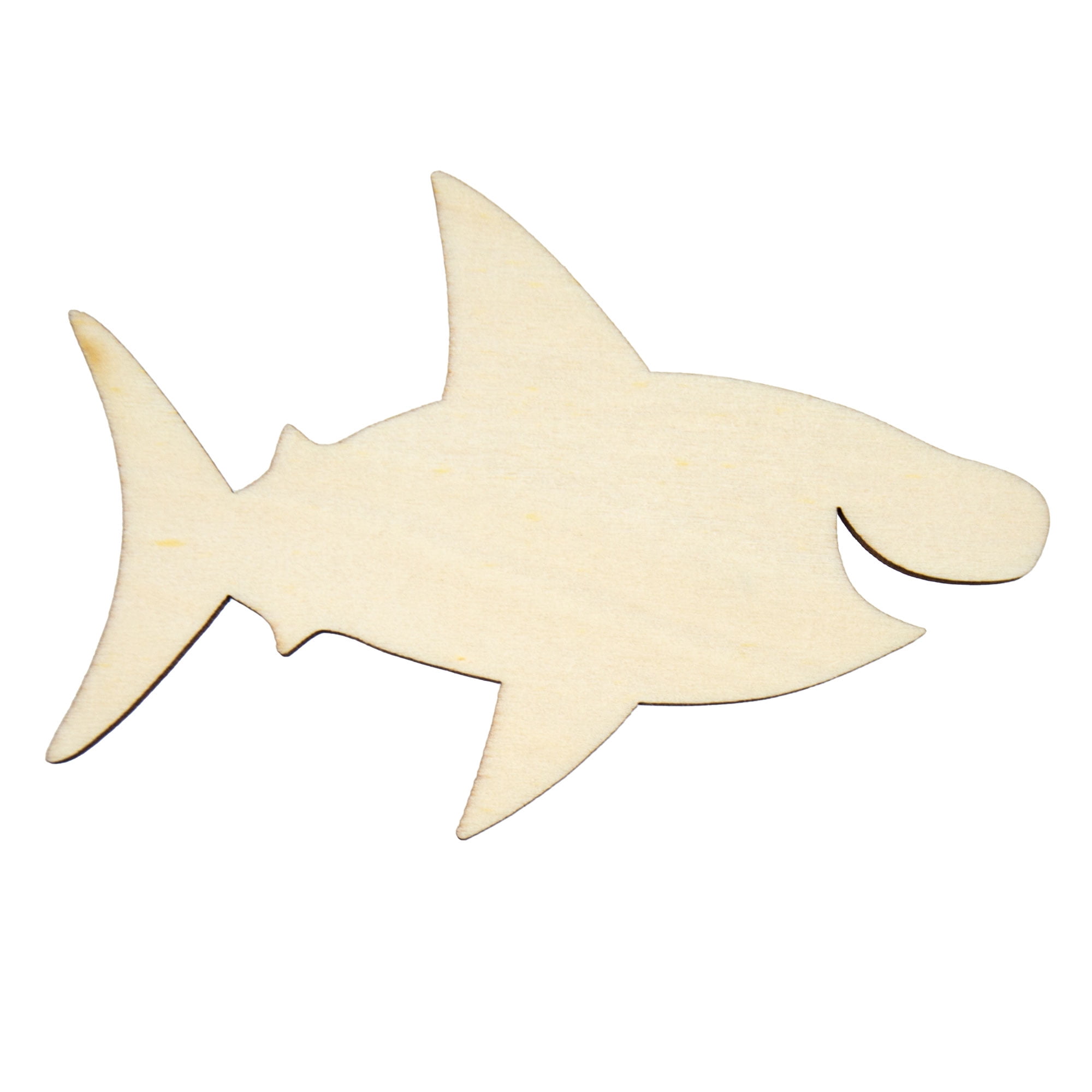 Hello Hobby Wood Shark Shape, Ready-to-Decorate Die-Cut Shape, 4 in. x ...