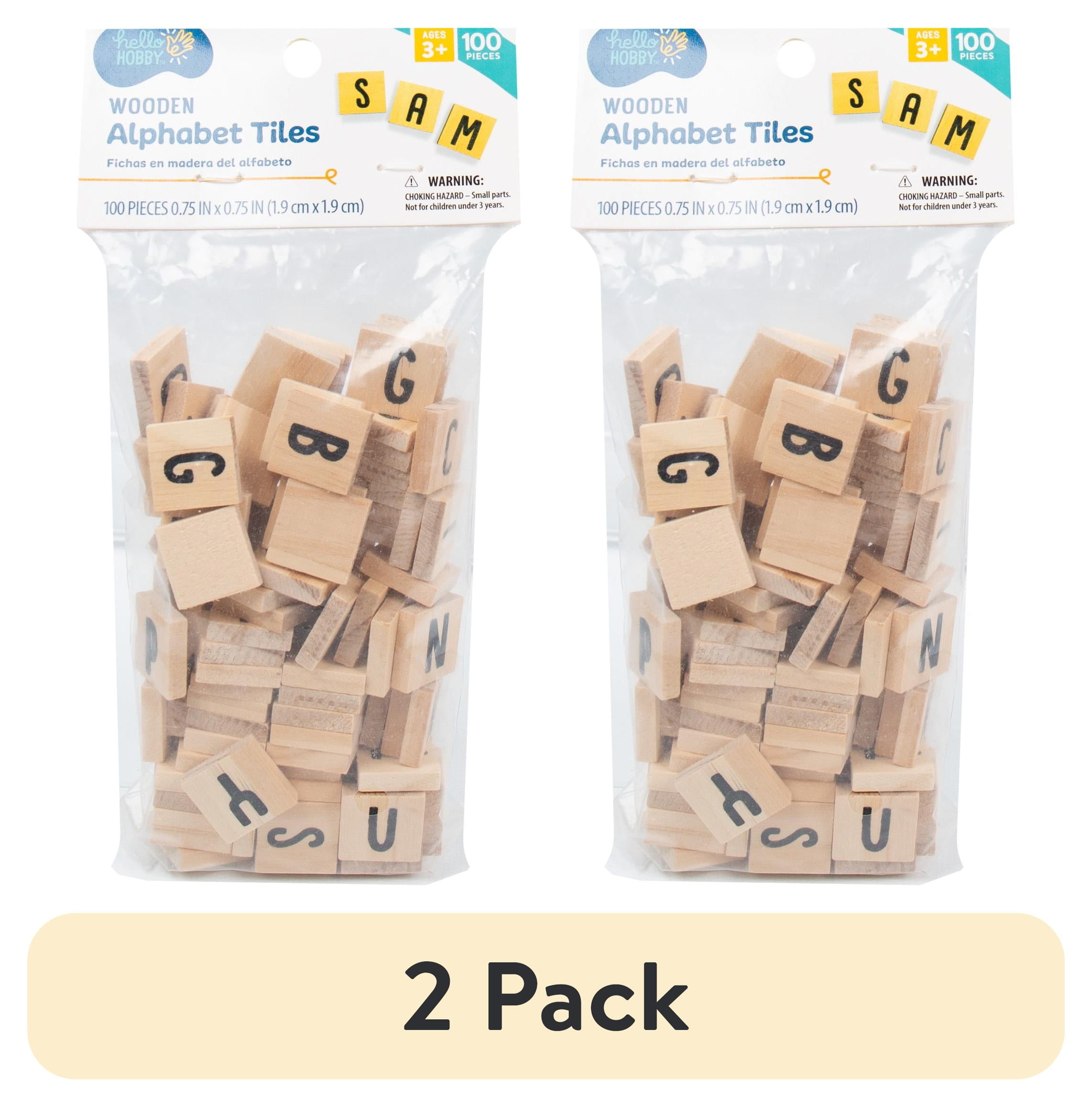 (2 pack) Hello Hobby Wooden Alphabet Tiles (100 Pieces) - Walmart.com