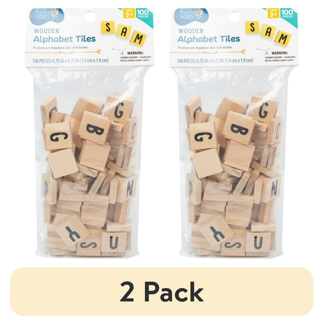(2 pack) Hello Hobby Wooden Alphabet Tiles (100 Pieces) - Walmart.com