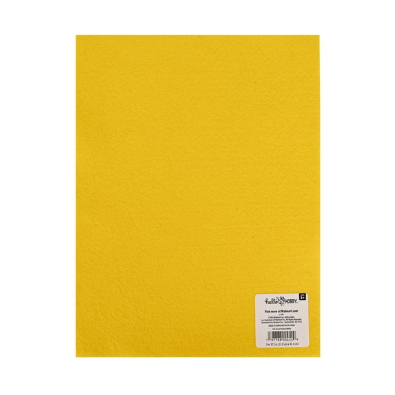 Hello Hobby Yellow Felt Sheet for Craft Projects, Soft and Easy to Cut ...