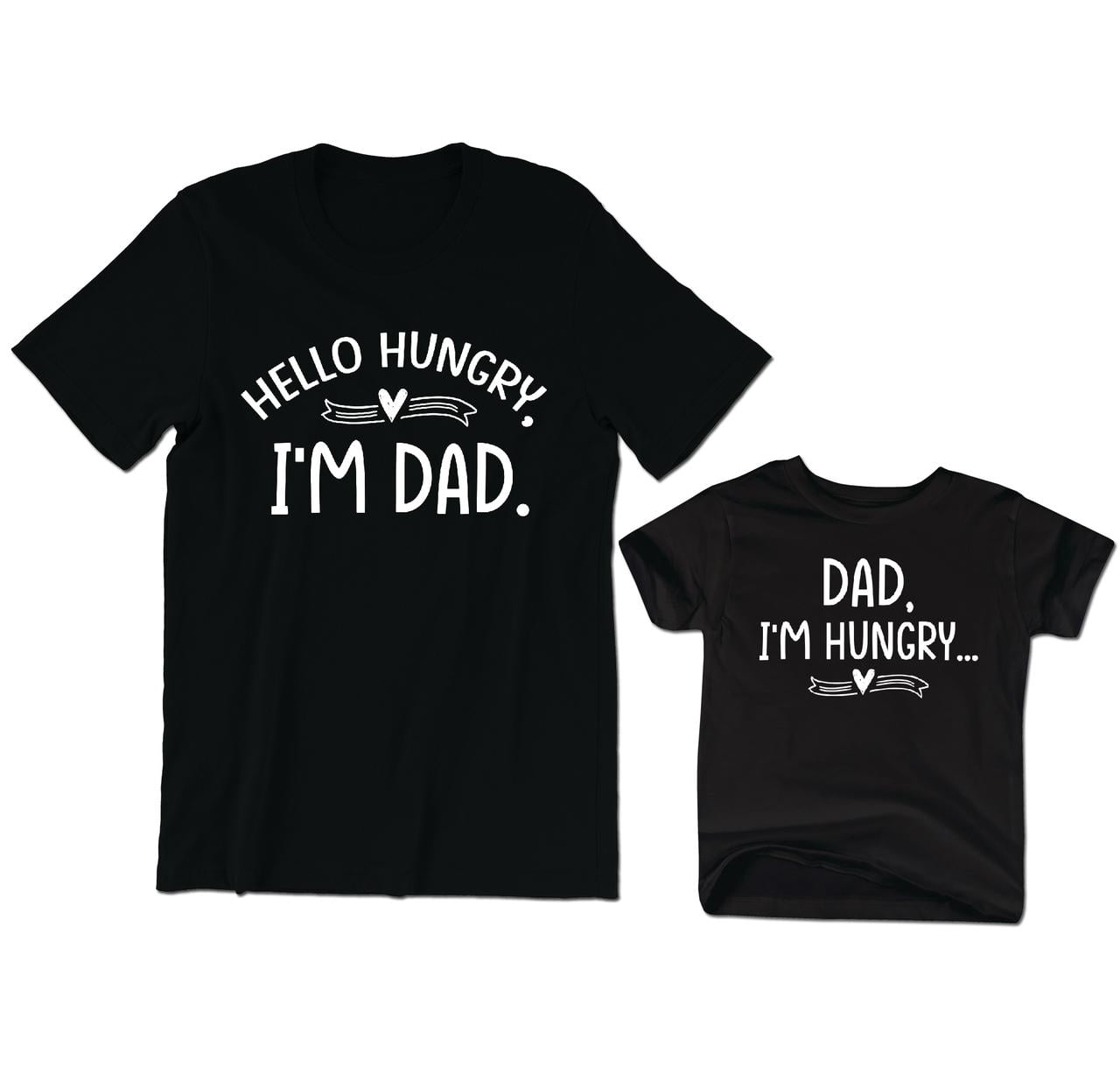 Hello Hungry I'm Dad Men's T-Shirt Funny Matching Tee Dad I'm Hungry ...