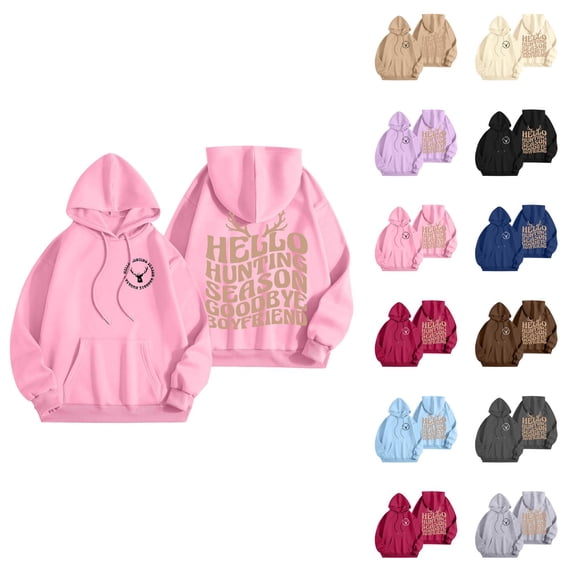 Hello Hunting Season Goodbye Boyfriend Hoodies for Women Fall Winter ...
