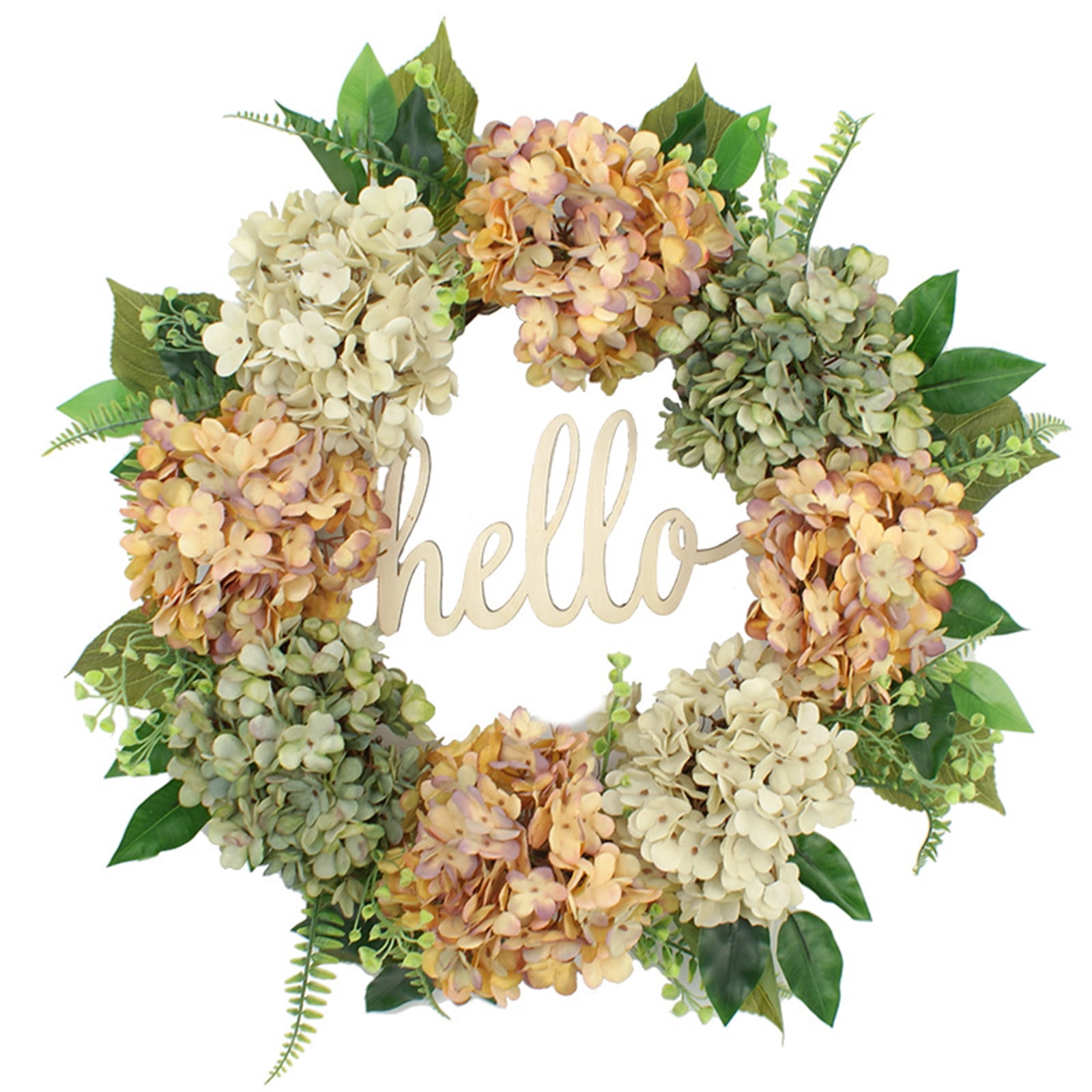 Hello Hydrangea Wreath Artificial Hanging Wedding Garland Ornament - Walmart.com