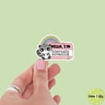 Hello I Am Internally Screaming Racoon Name Tag Bookish Sticker ...
