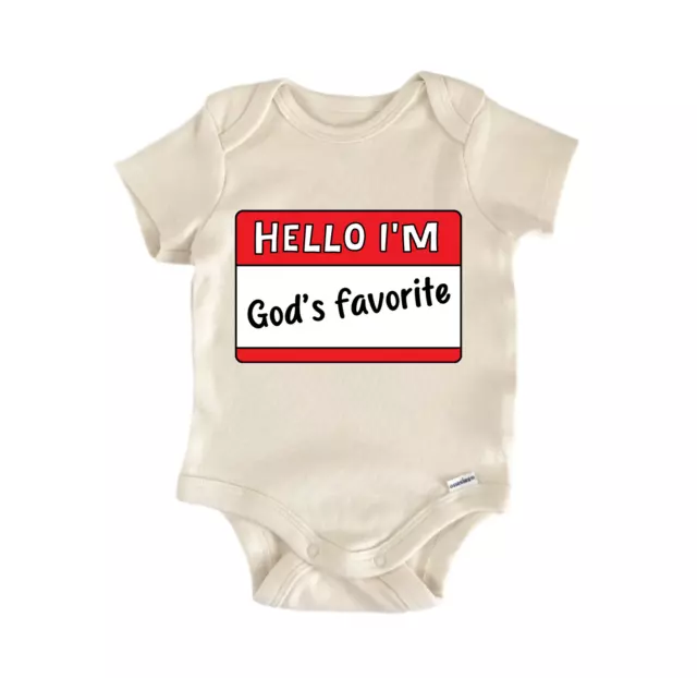 Hello I'M God'S Favorite Jesus Religious God Christian Baby Boy Girl ...