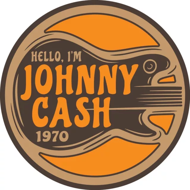 Hello I'M Johnny Cash 1970 Guitar Sticker Car Truck Phone Decal Water ...