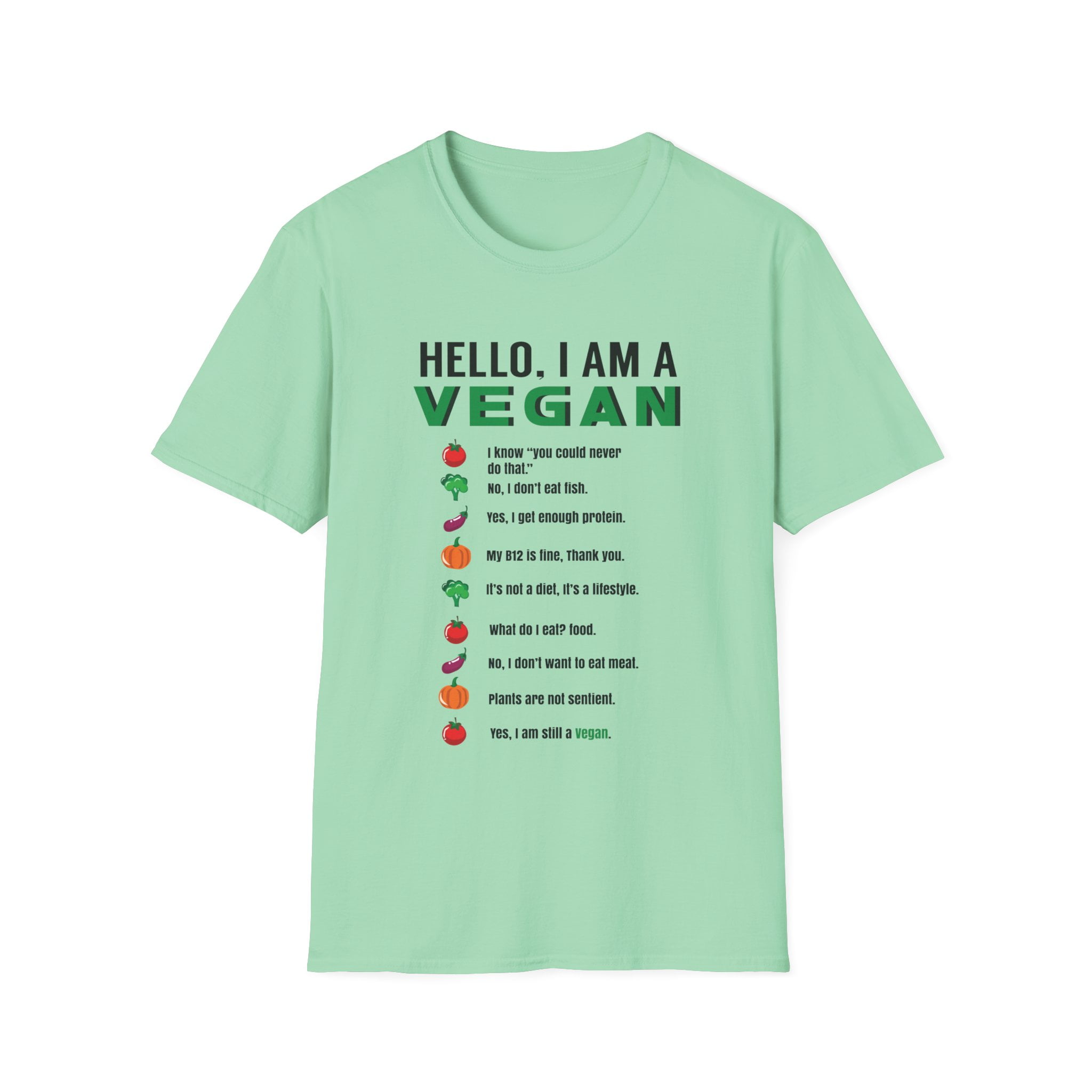 Hello I'm A Vegan Green Leafy Vegetable Lovers Healthy Lifestyle Men ...