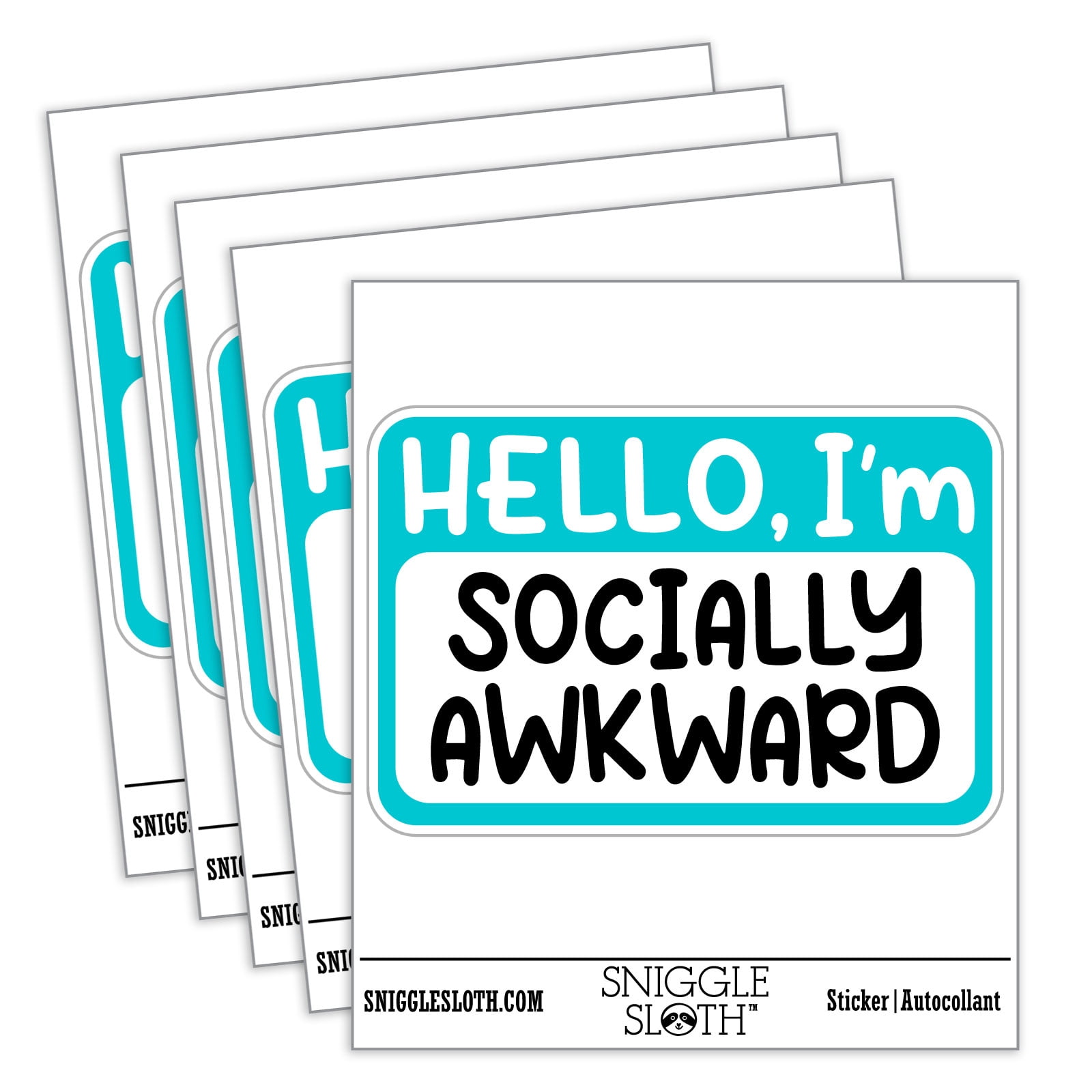 Hello I'm Socially Awkward Car Window Bumper Water Bottle Phone Tablet ...