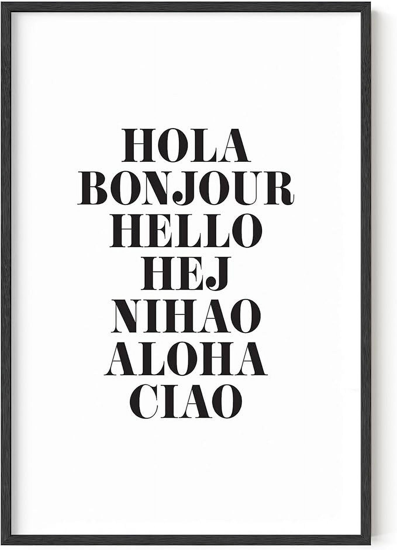 Hello In Different Words Art Print | Minimalist Word Themed Home ...