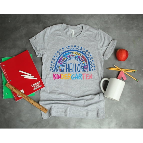 Hello Kindergarten Shirt Back To School Shirt Kindergarten Rainbow ...