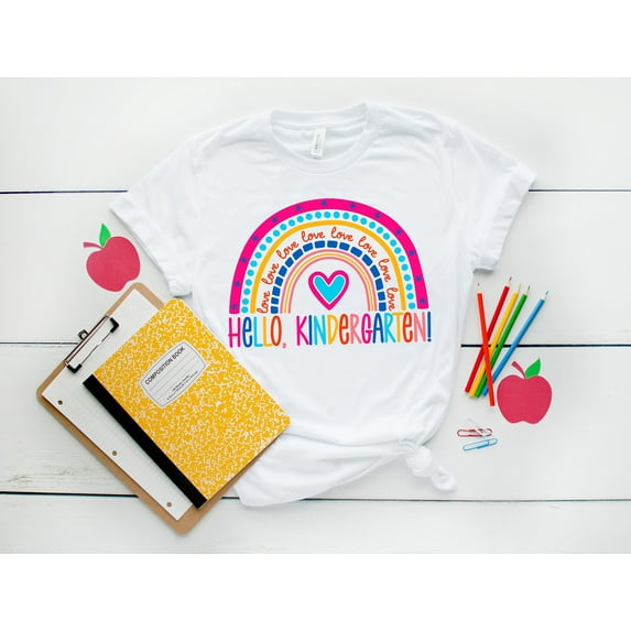 Hello Kindergarten Shirts,Teach Love Inspire Shirt,Back To School Shirt ...