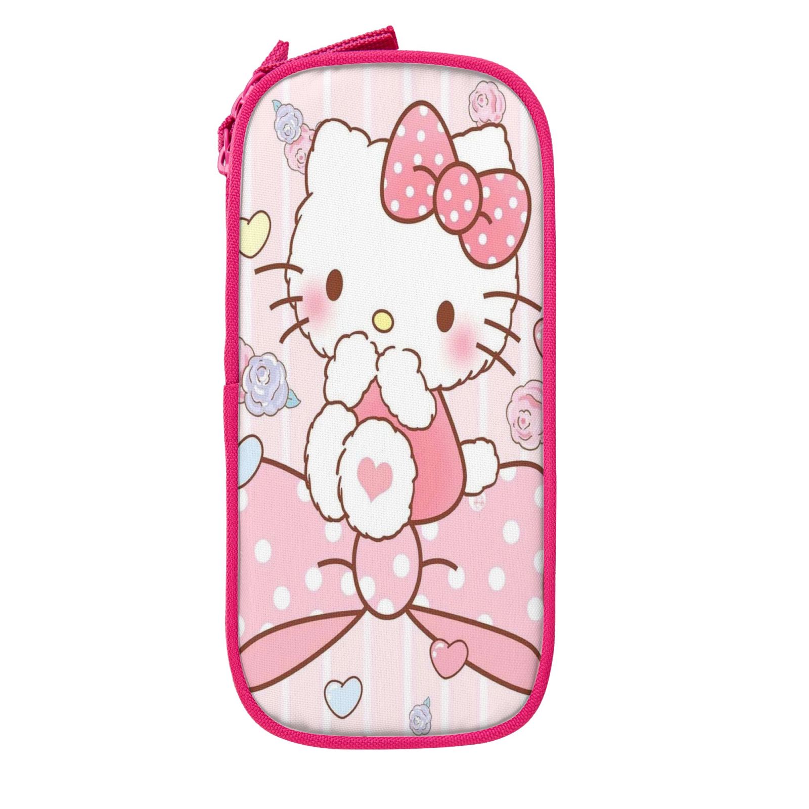 Hello Kit-t Pencil Case Cool Portable Pen Bag Pouch with Zipper Pencil ...