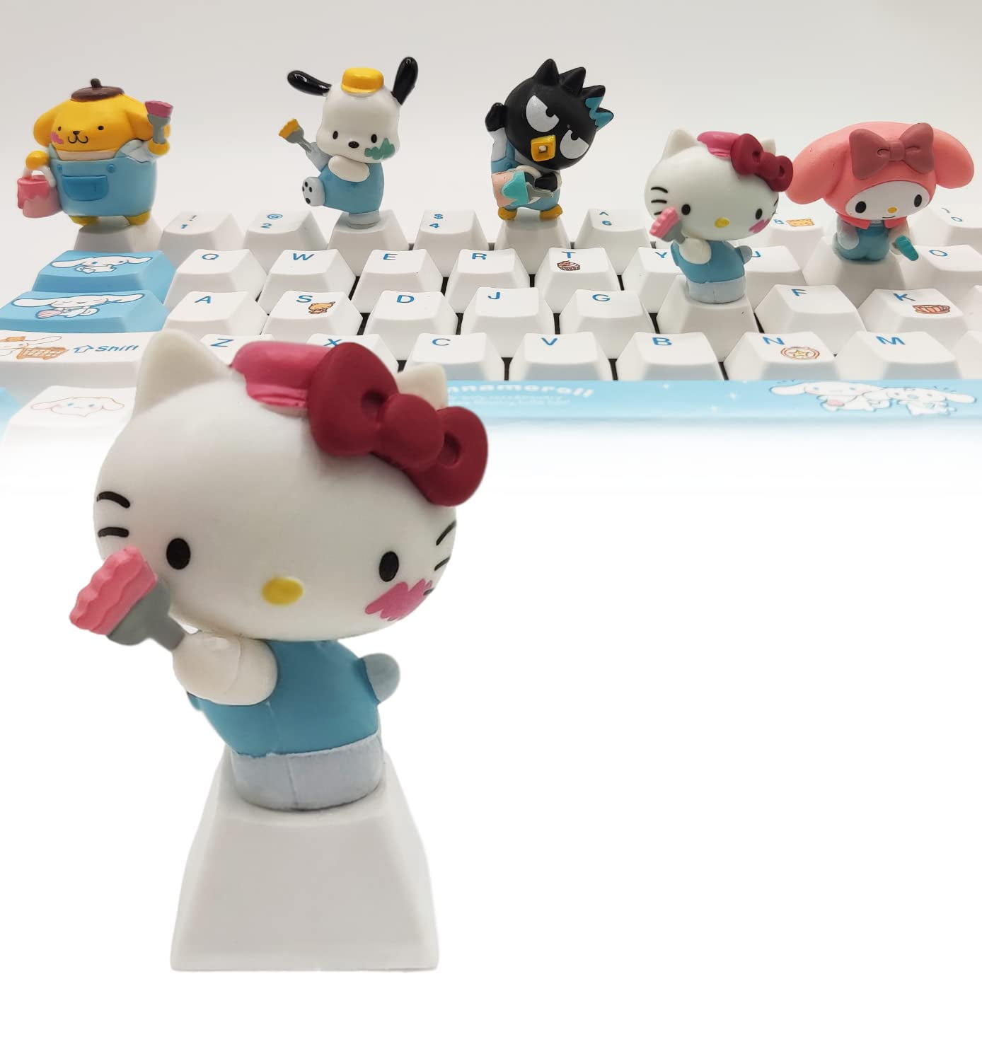 Hello Kittty Keycaps Japanese Anime White Cat Key Caps，Compatible with ...