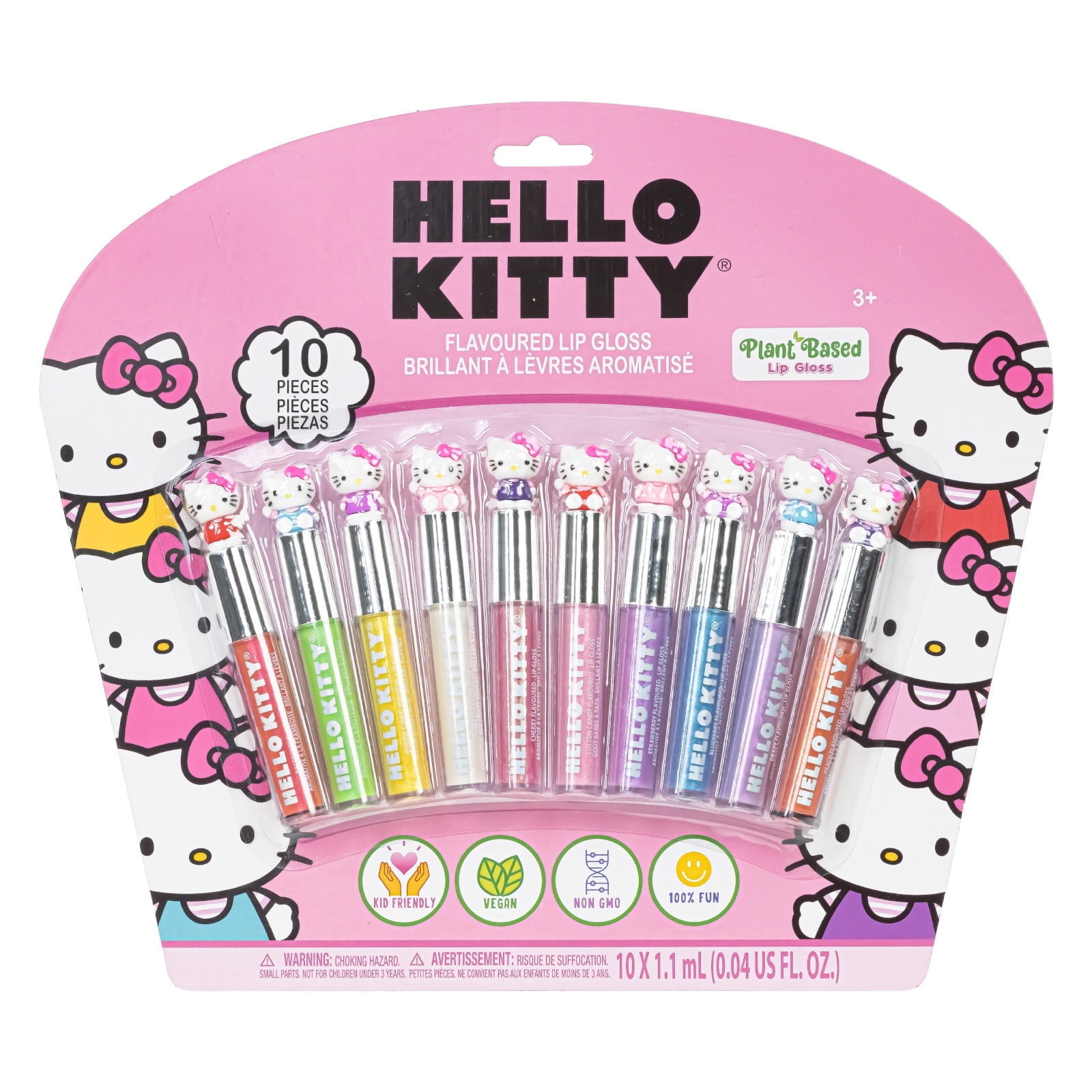 Hello Kitty 10 Pcs Lip Gloss Set with Fruity Scents for Girls 3 ...