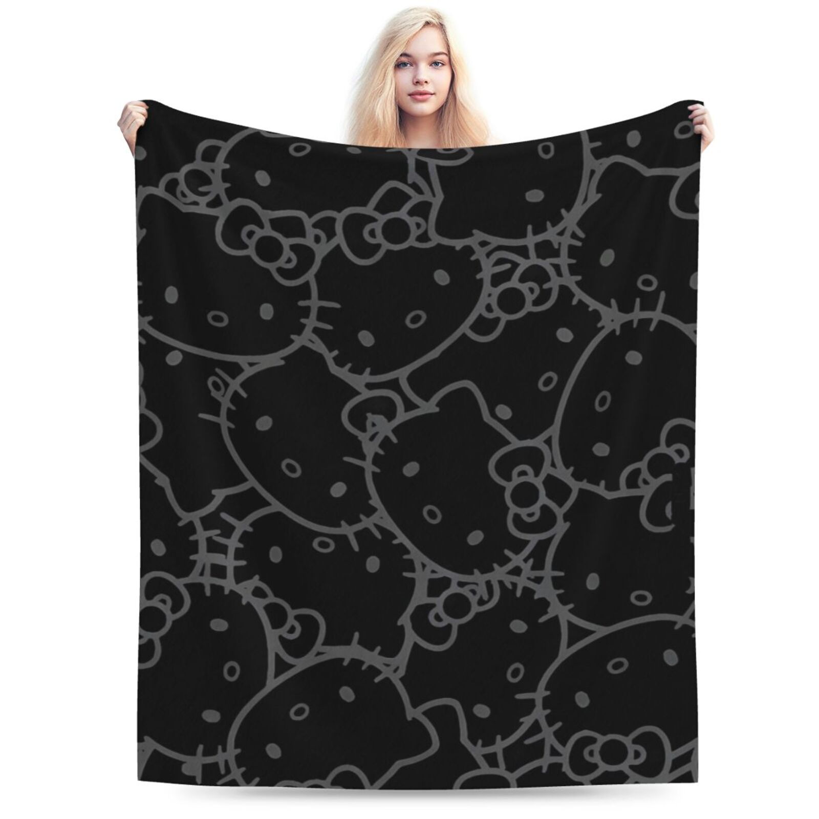 Hello Kitty(109) Throw Blanket 80"x60" Super Soft Flannel Fuzzy Sherpa ...