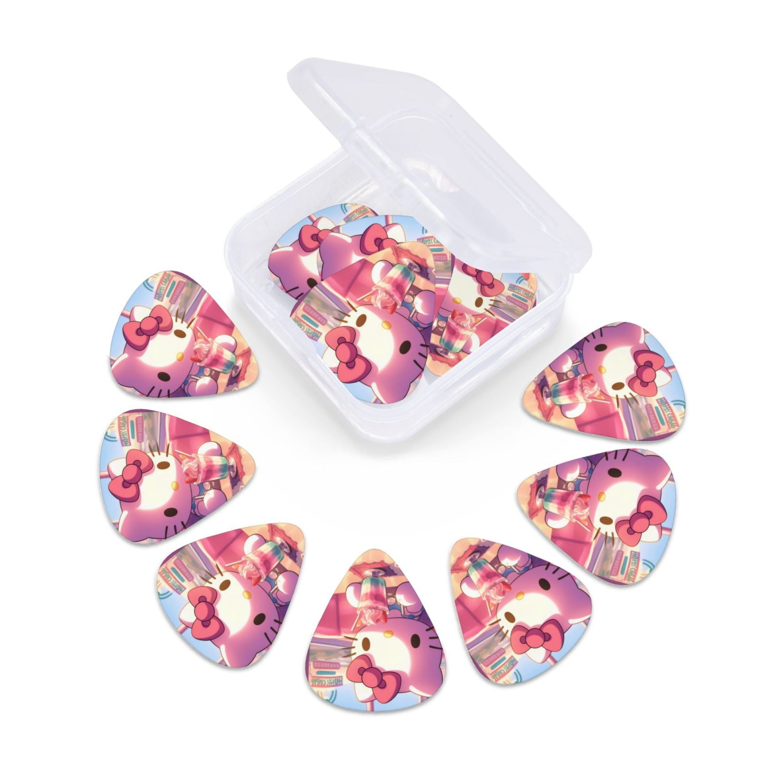 Hello Kitty 12 Piece Guitar Picks Set With Holder For Acoustic ...
