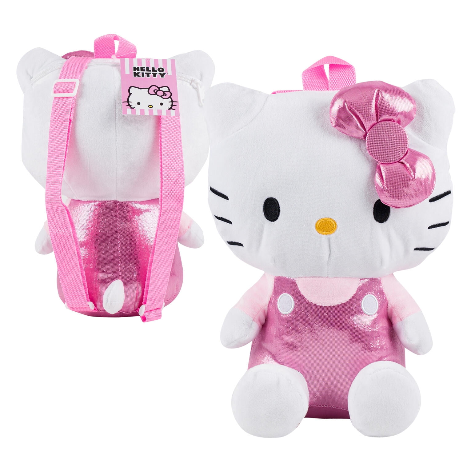 Hello Kitty 14"Plush Backpack- SHINNY PINK - Walmart.com