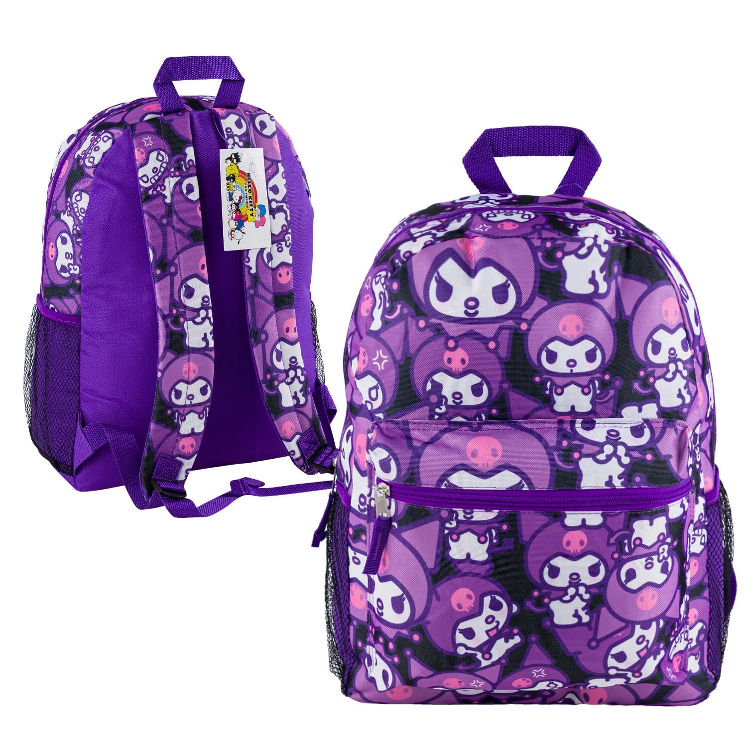 Hello Kitty 16 inches Large Allover Print Backpack- kuromi - Walmart.com
