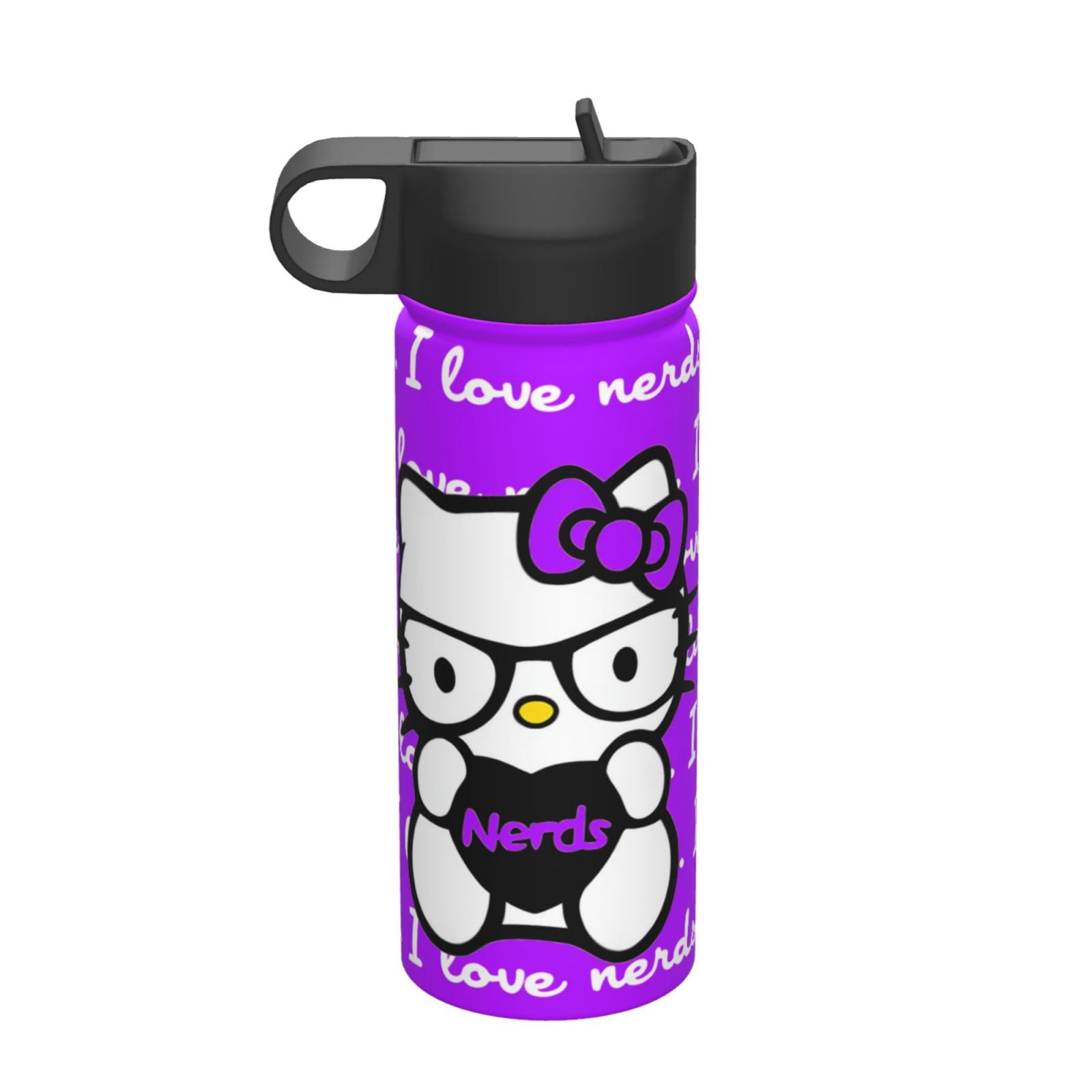 Hello Kitty(161)Wide Mouth Water Bottle Stainless Steel & Vacuum Insulated With Straw Lid 18 oz ...