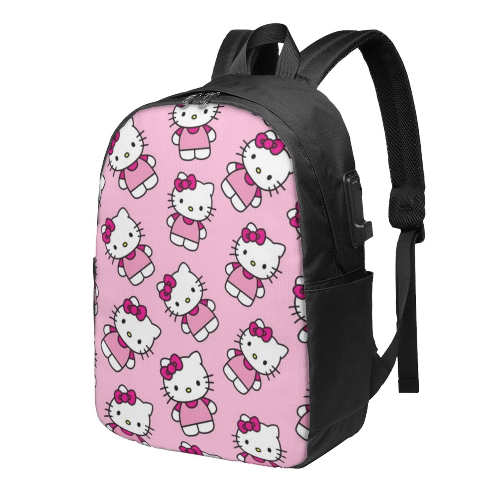 Hello Kitty 17 Inch Laptop Backpack With Usb Charging Port Travel Bags ...