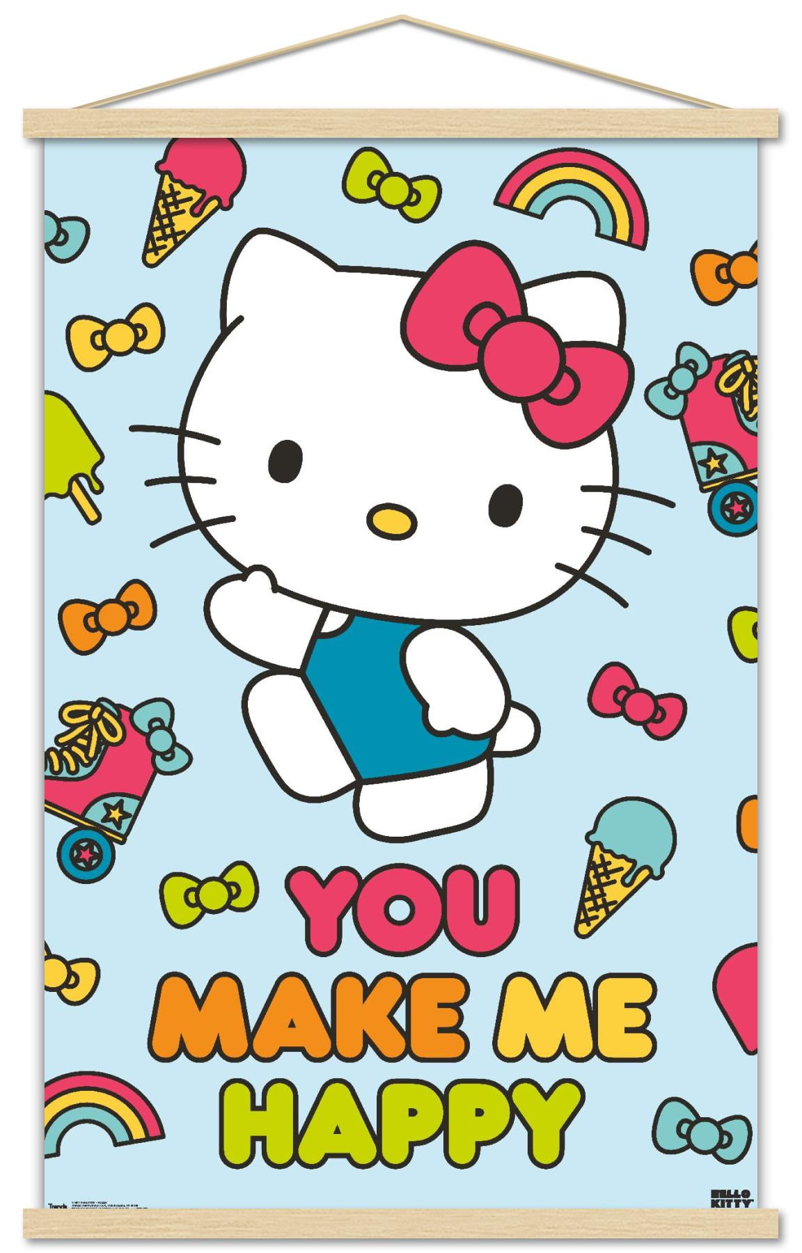 Hello Kitty: 18 General Mass - Happy Wall Poster with Magnetic Frame ...