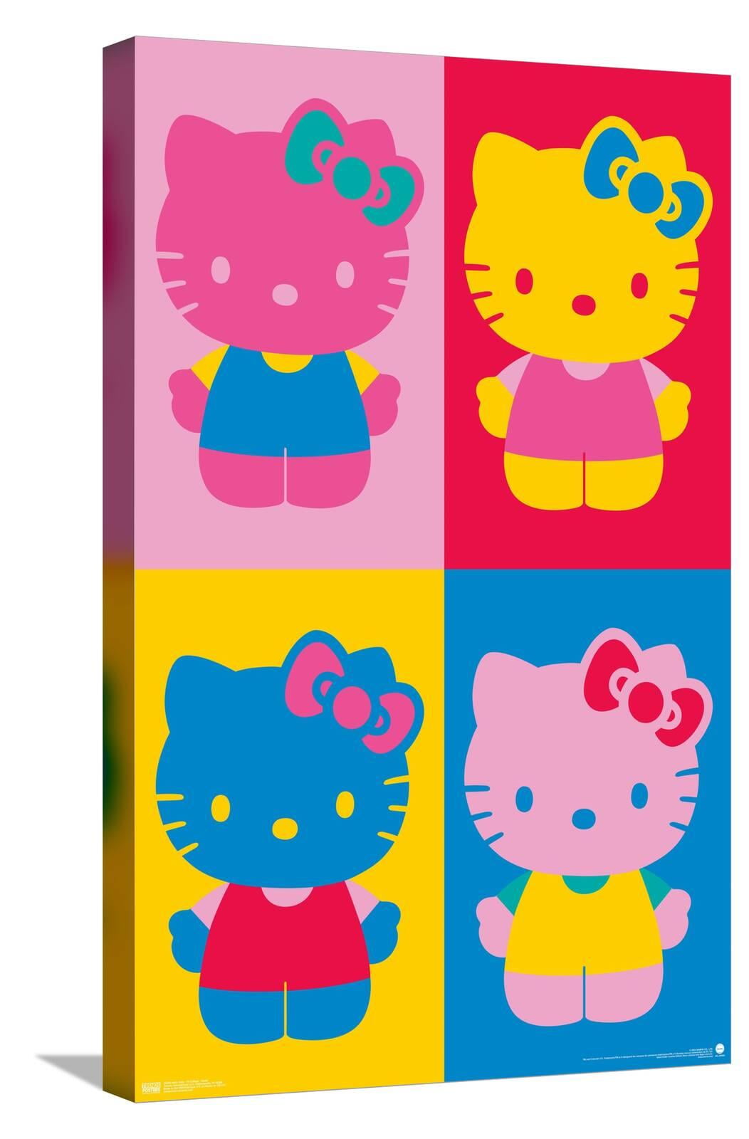 Hello Kitty: 19 Collage - Quad Canvas Wall Poster, 14.725" x 22.375 ...