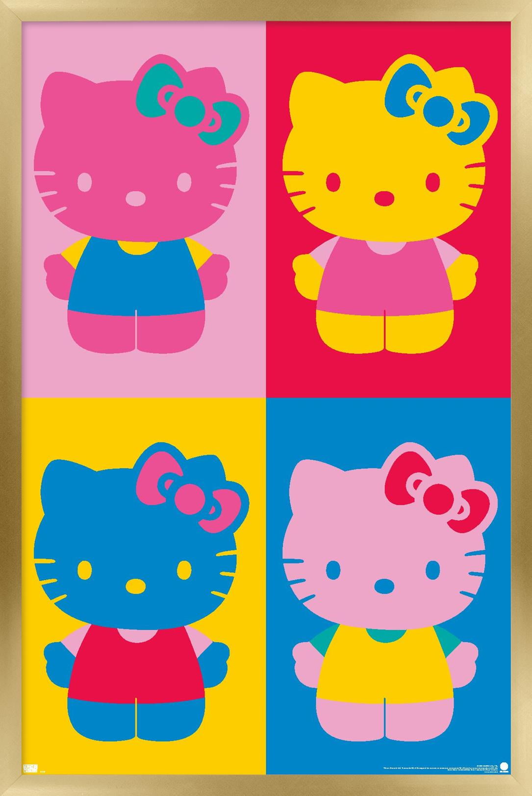 Hello Kitty: 19 Collage - Quad Wall Poster, 14.725" x 22.375" Framed ...