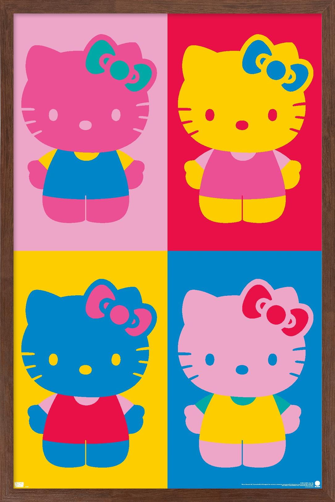 Hello Kitty: 19 Collage - Quad Wall Poster, 14.725" x 22.375" Framed ...