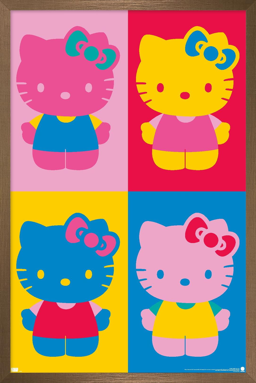 Hello Kitty: 19 Collage - Quad Wall Poster, 22.375" x 34" Framed ...