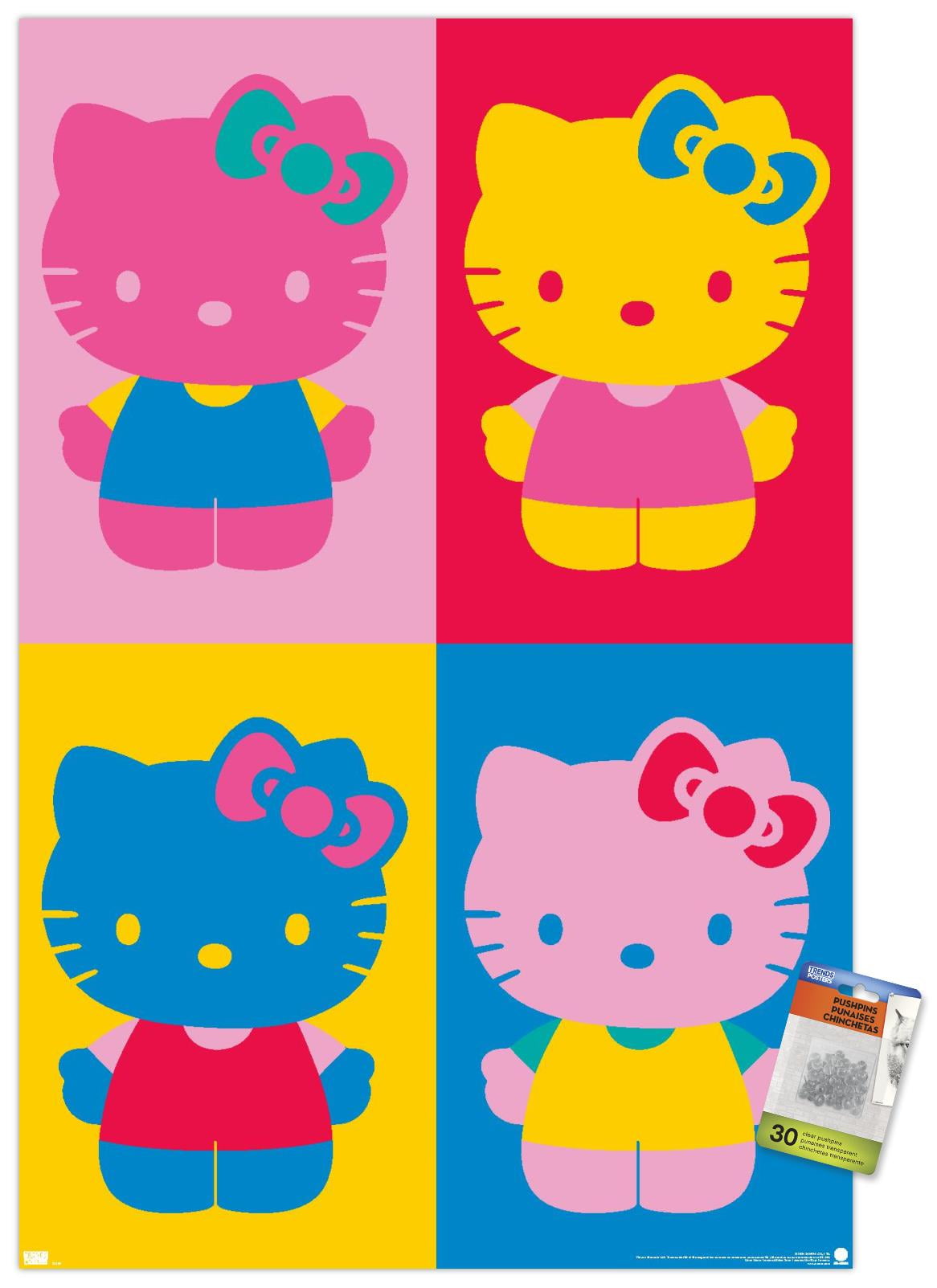 Hello Kitty: 19 Collage - Quad Wall Poster with Push Pins, 22.375" x 34 ...