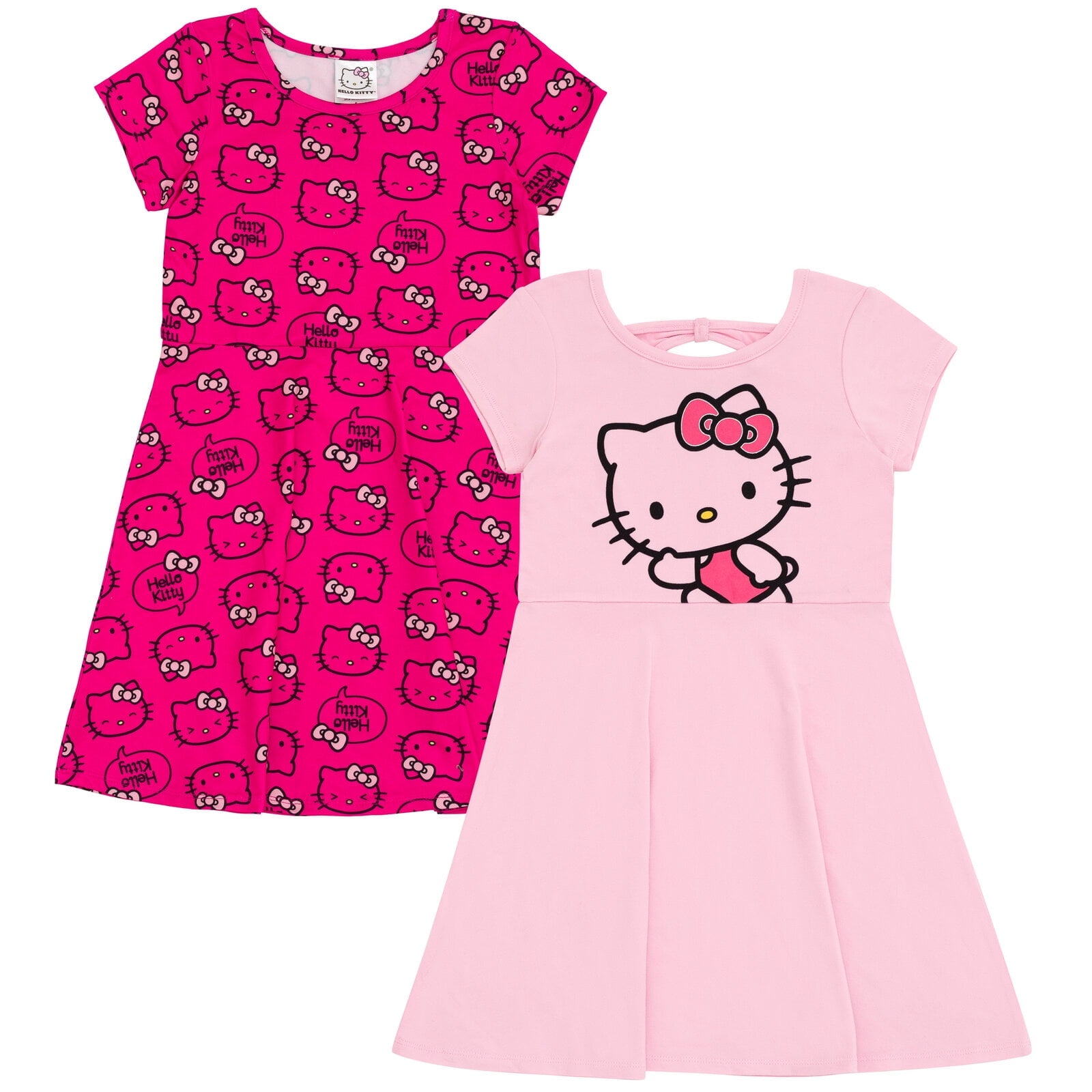 Hello Kitty 2 Pack Skater Dresses Little Kid to Big - Walmart.com