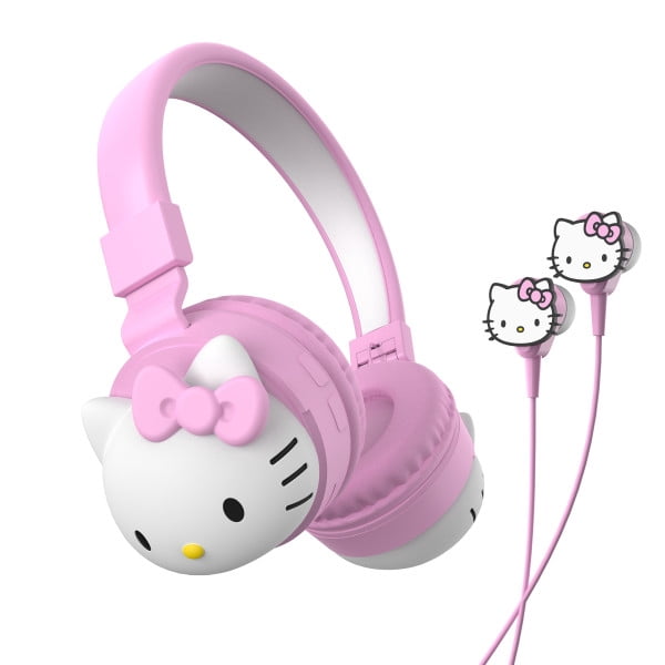 Hello Kitty 2-in-1 Wireless Bluetooth Headphones with Wired Earbuds ...