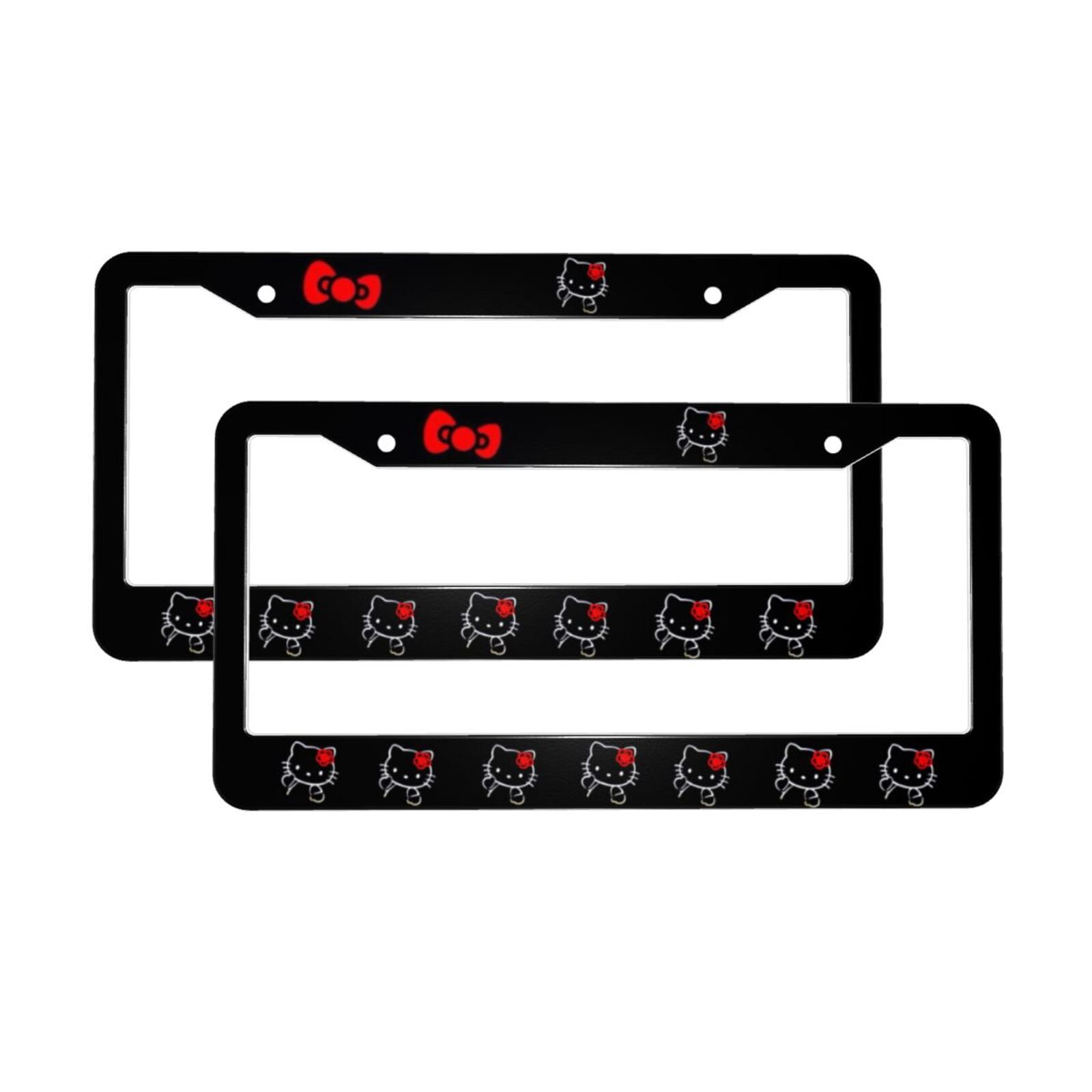 Hello Kitty 2-piece cartoon license plate holder for men's and women's ...