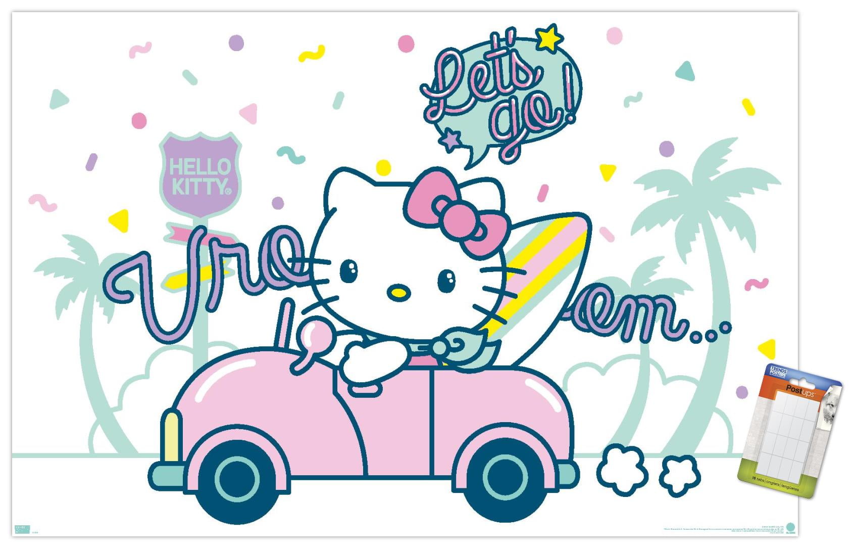 Hello Kitty: 20 Kawaii Vacation - Let's Go Wall Poster, 14.725" x 22.375" - Walmart.com
