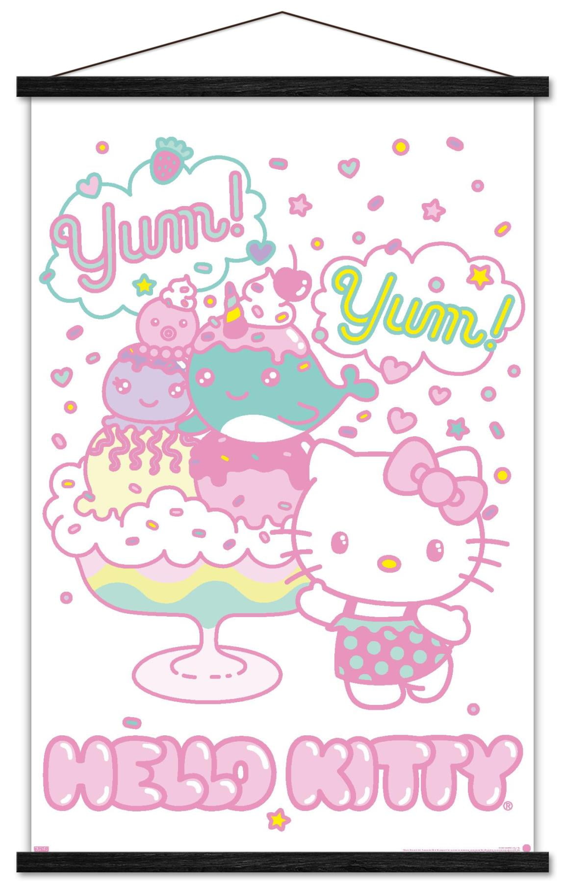 Hello Kitty: 20 Kawaii Vacation - Yum Wall Poster with Magnetic Frame, 22.375" x 34" - Walmart.com