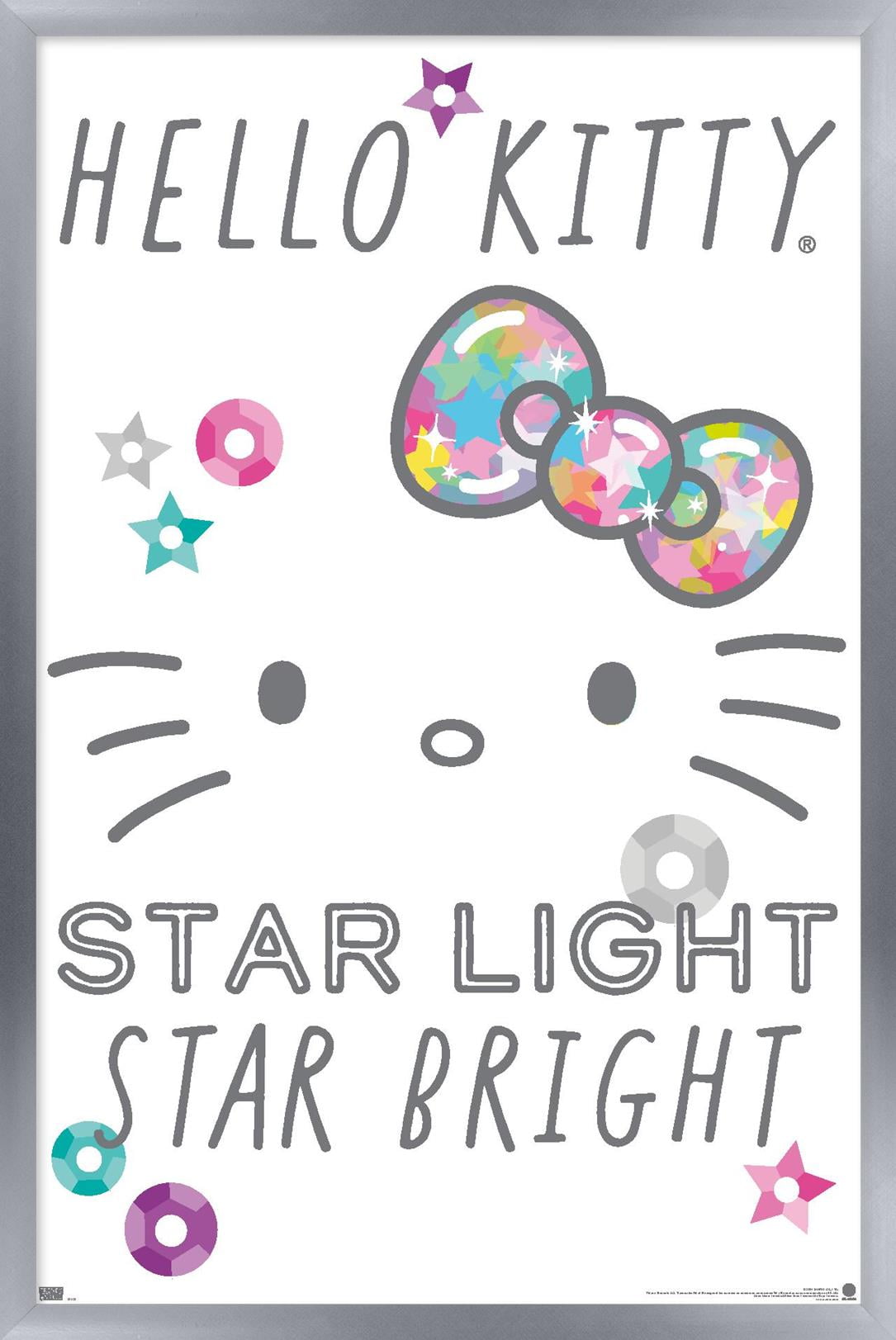 Hello Kitty: 20 Starshine - Face Wall Poster, 22.375" x 34" Framed - Walmart.com