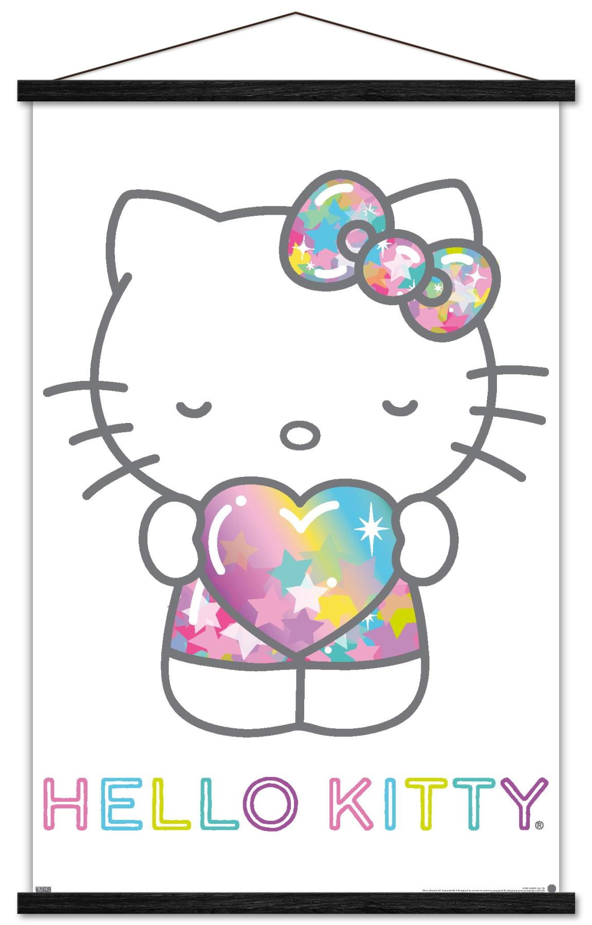 Hello Kitty: 20 Starshine - Heart Wall Poster with Magnetic Frame, 22.375" x 34" - Walmart.com