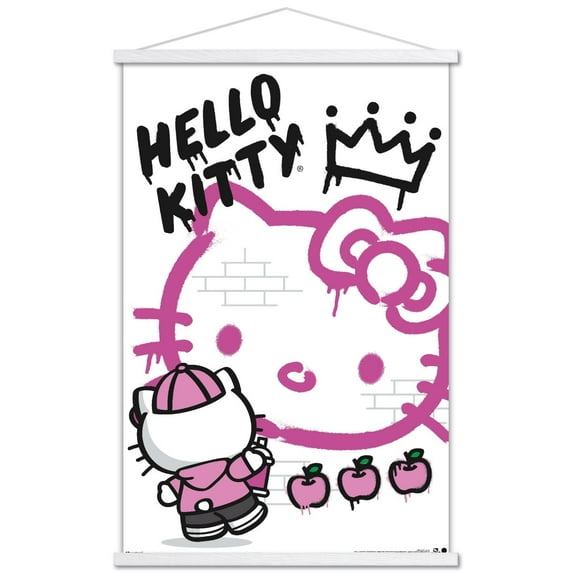 Hello Kitty: 2016 Graffiti - Street Art Crown Wall Poster with Magnetic ...