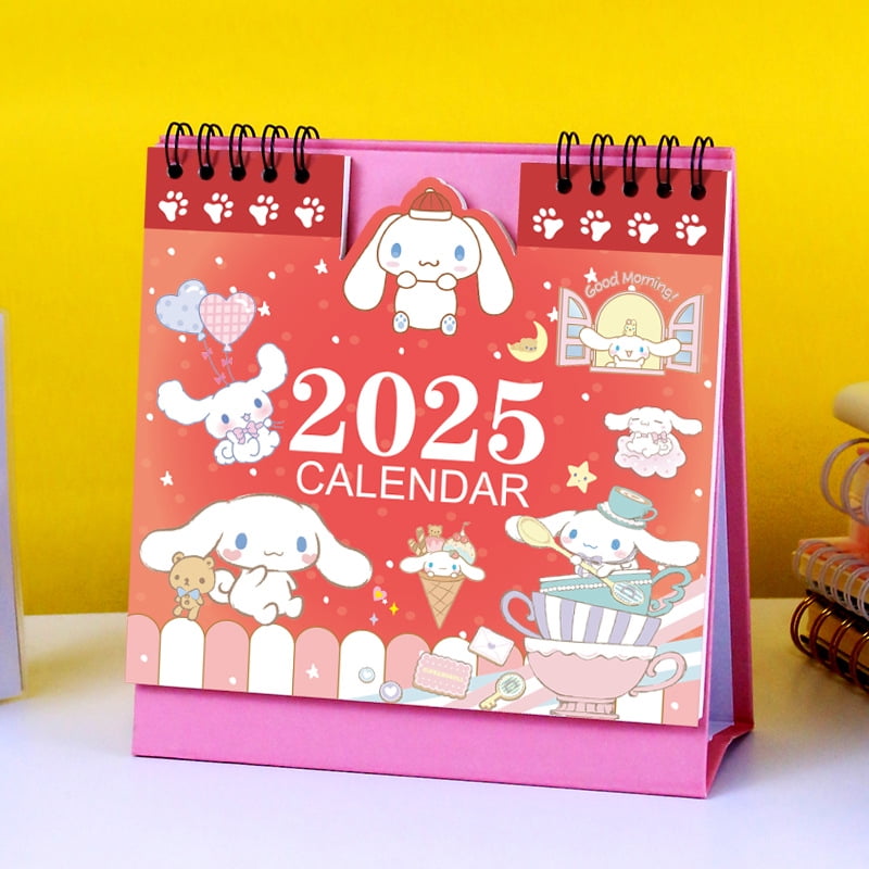 Hello Kitty 2025 Calendar Sanrio Desk Calendar Ornament Cartoon Kawaii ...