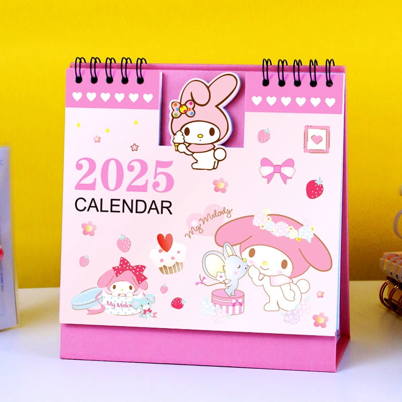 Hello Kitty 2025 Calendar Sanrio Desk Calendar Ornament Cartoon Kawaii ...