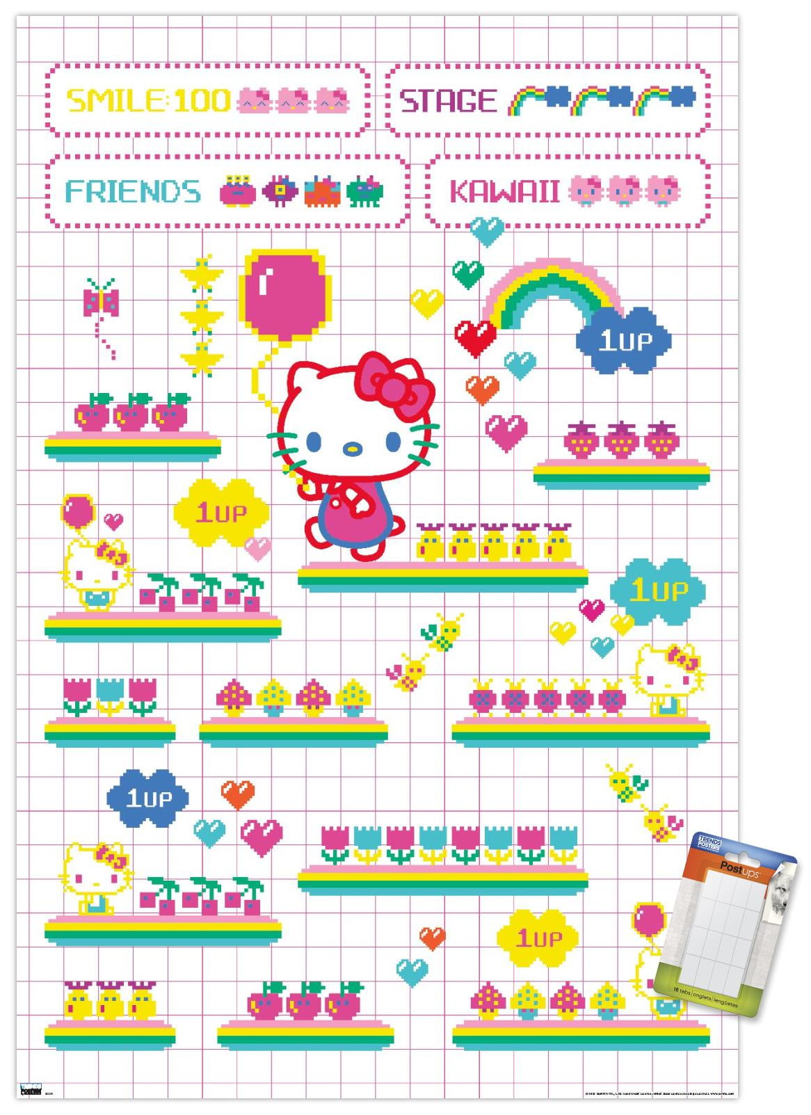 Hello Kitty: 22 Kawaii Arcade - Screen Wall Poster, 14.725" x 22.375" - Walmart.com